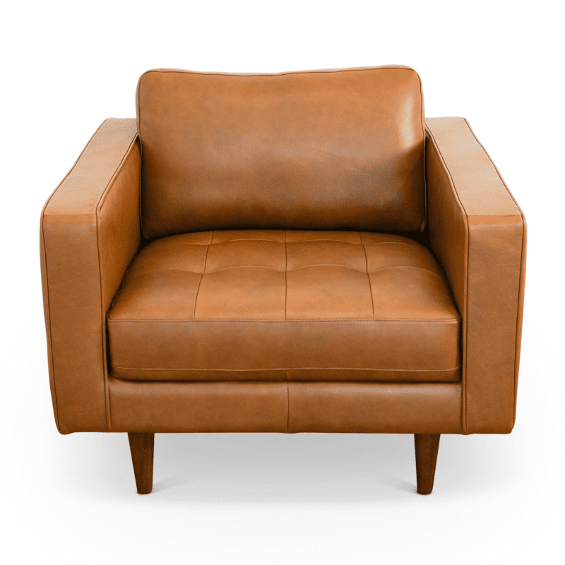 Catherine Leather Lounge Chair (Tan Leather) - Walmart.com