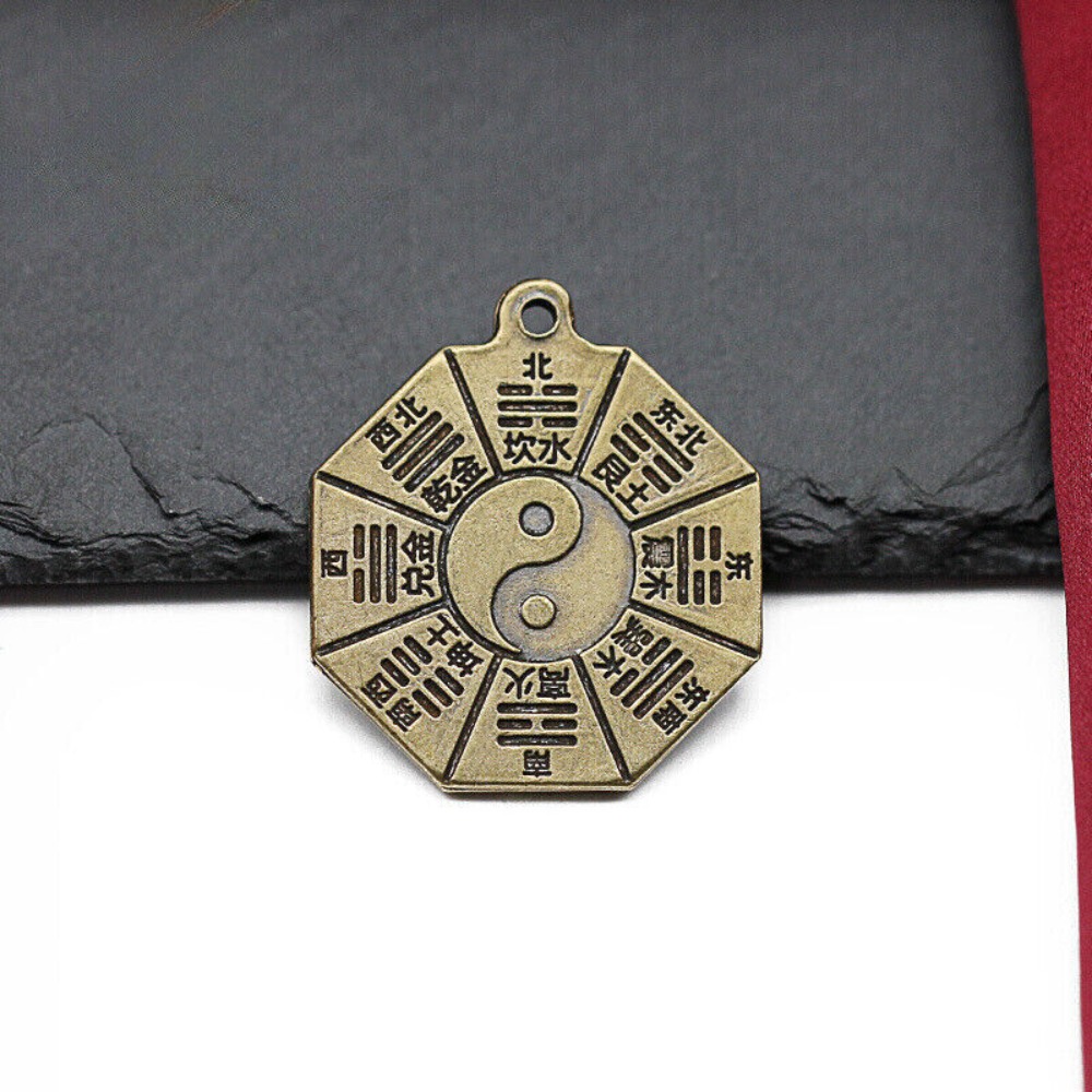 Pure Copper Taoist Seal Feng Shui Tai Chi Bagua Car Pendant Good Luck ...