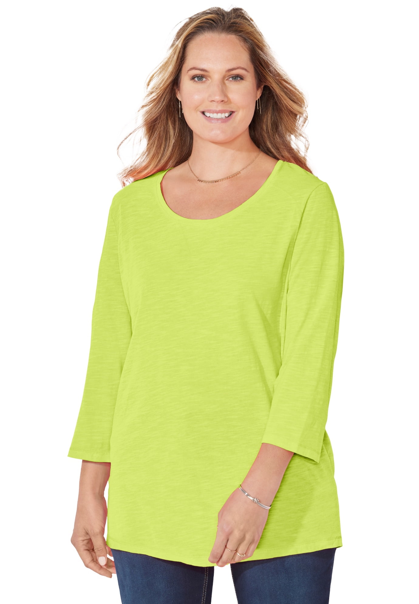 Catherines Women's Plus Size Active Slub Scoopneck Tee - Walmart.com