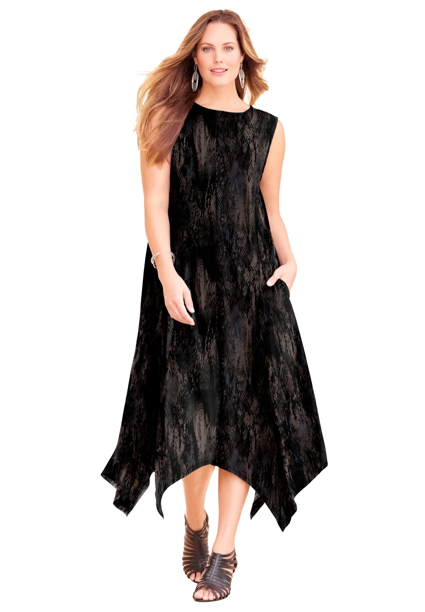 Catherines Women's Plus Size Anywear Reversible Crisscross V-Neck Maxi ...