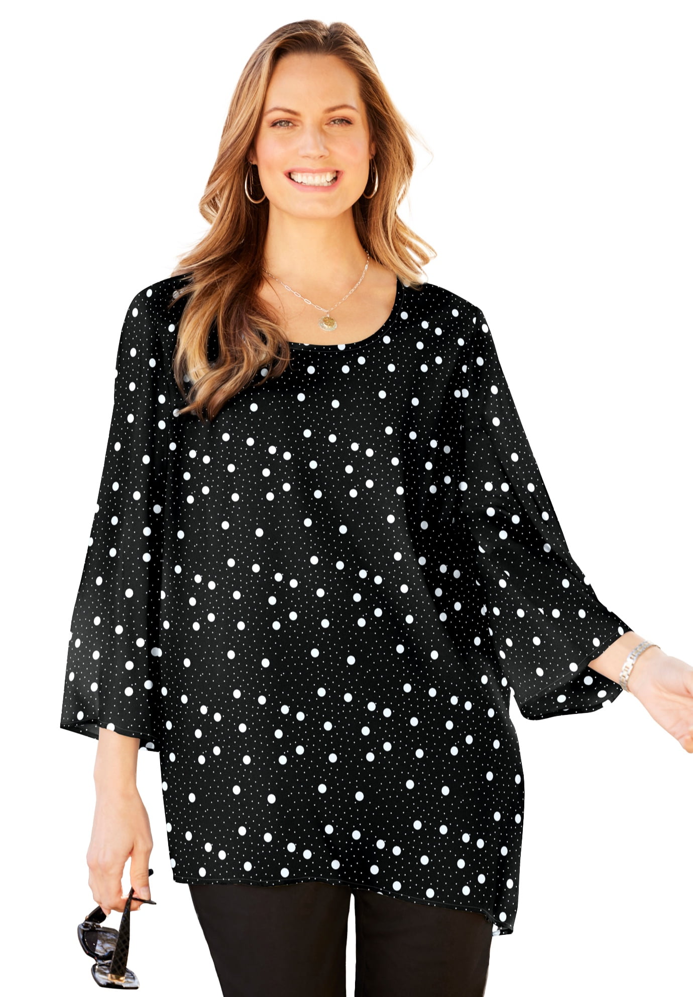 Catherines Women's Plus Size Art-To-Wear Blouse - Walmart.com