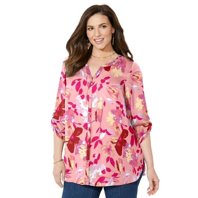 Catherines Women's Plus Size Breezeway Georgette Blouse - Walmart.com