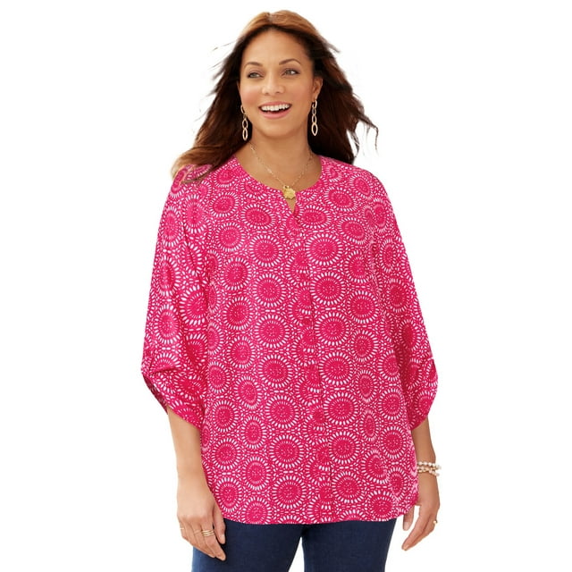 Catherines Women's Plus Size Breezeway Georgette Blouse - Walmart.com