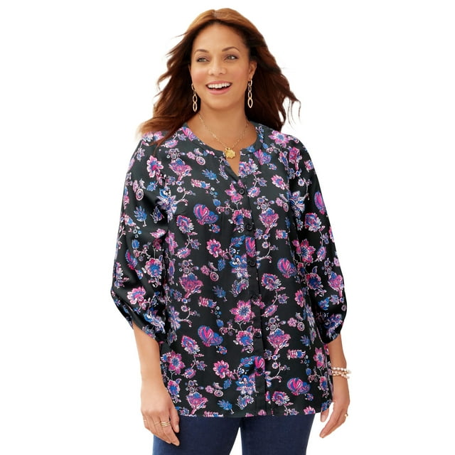 Catherines Women's Plus Size Breezeway Georgette Blouse - Walmart.com