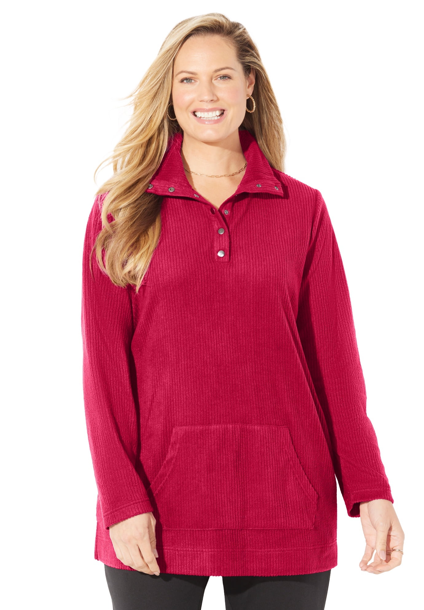 Catherines Women's Plus Size Brushed Rib Cozy Top - Walmart.com