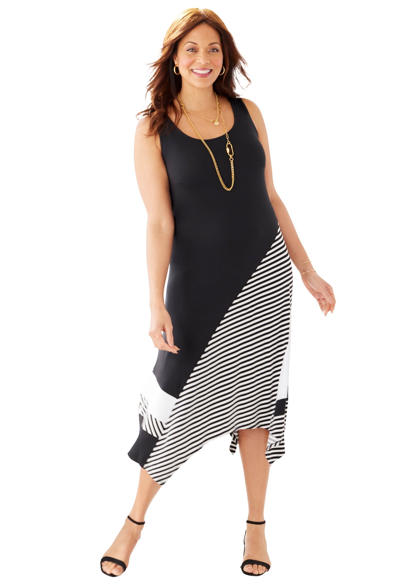 Catherines Women's Plus Size Color Block Dress - Walmart.com
