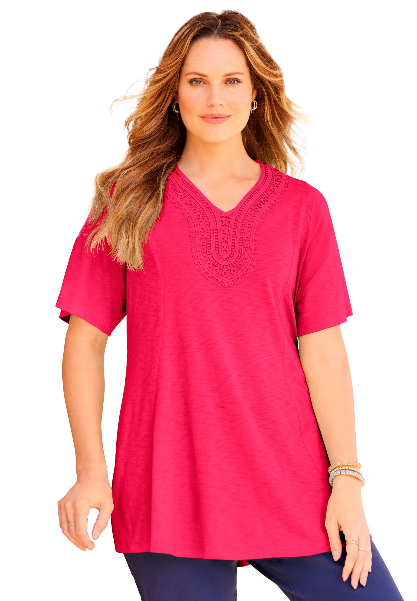 Catherines Women's Plus Size Crochet Swing Tunic - Walmart.com