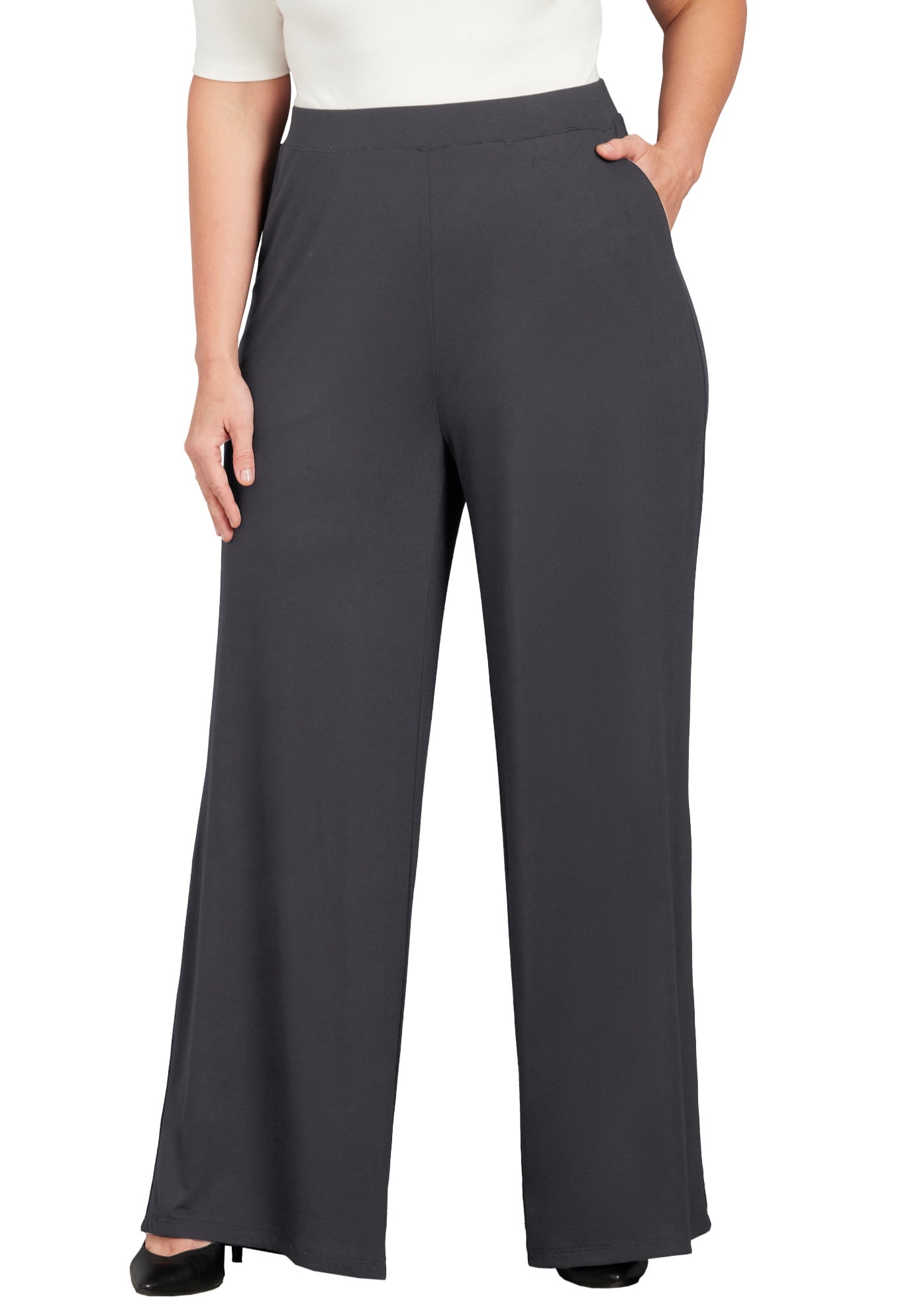 Catherines Women's Plus Size Curvy Collection Wide Leg Pant - Walmart.com