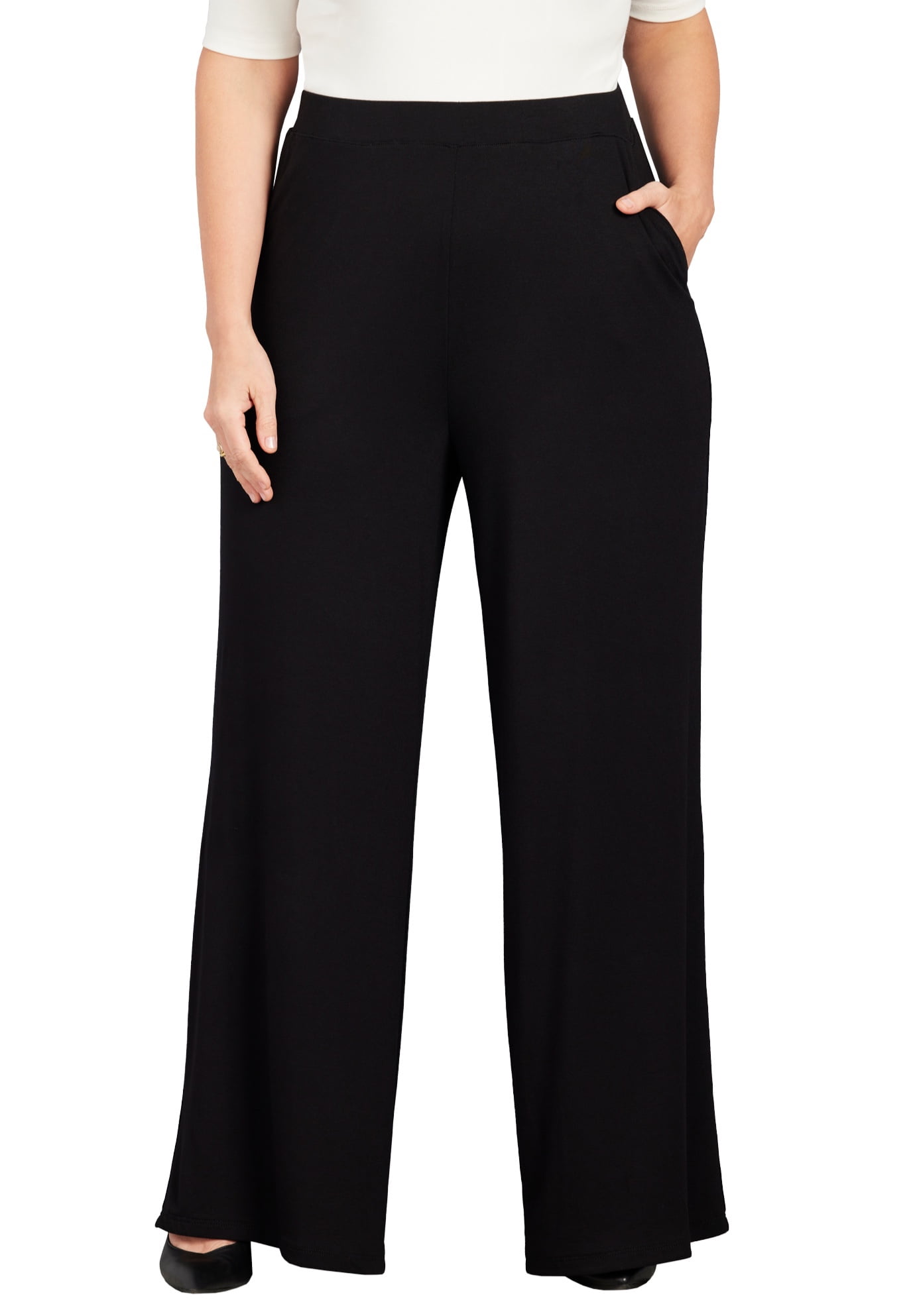 Catherines Women's Plus Size Curvy Collection Wide Leg Pant - Walmart.com