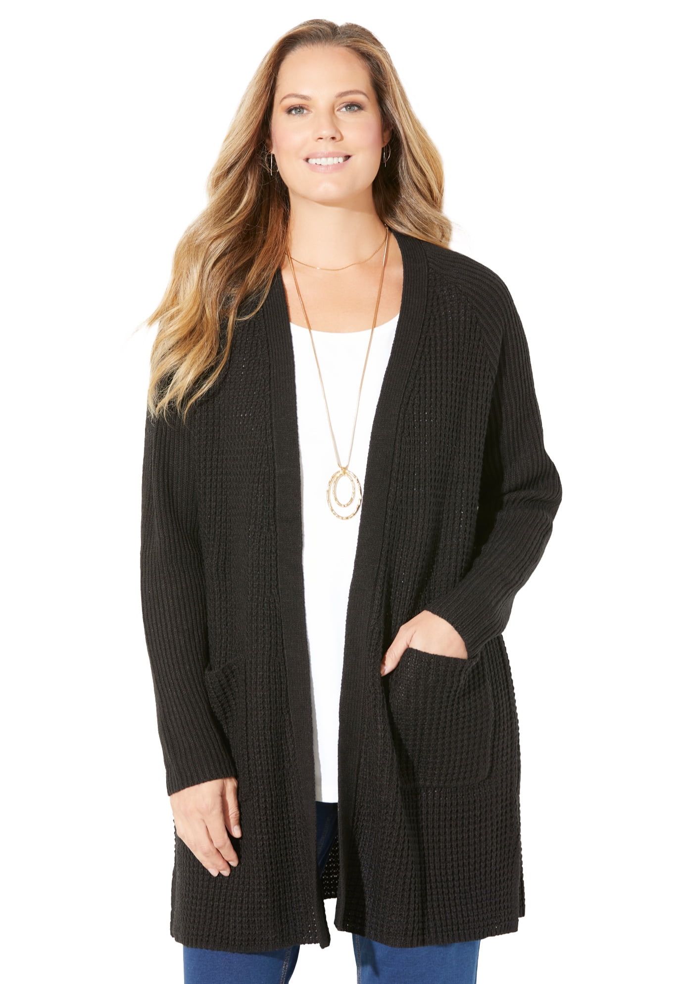 Catherines Women's Plus Size Daydream Waffle Knit Sweater - Walmart.com