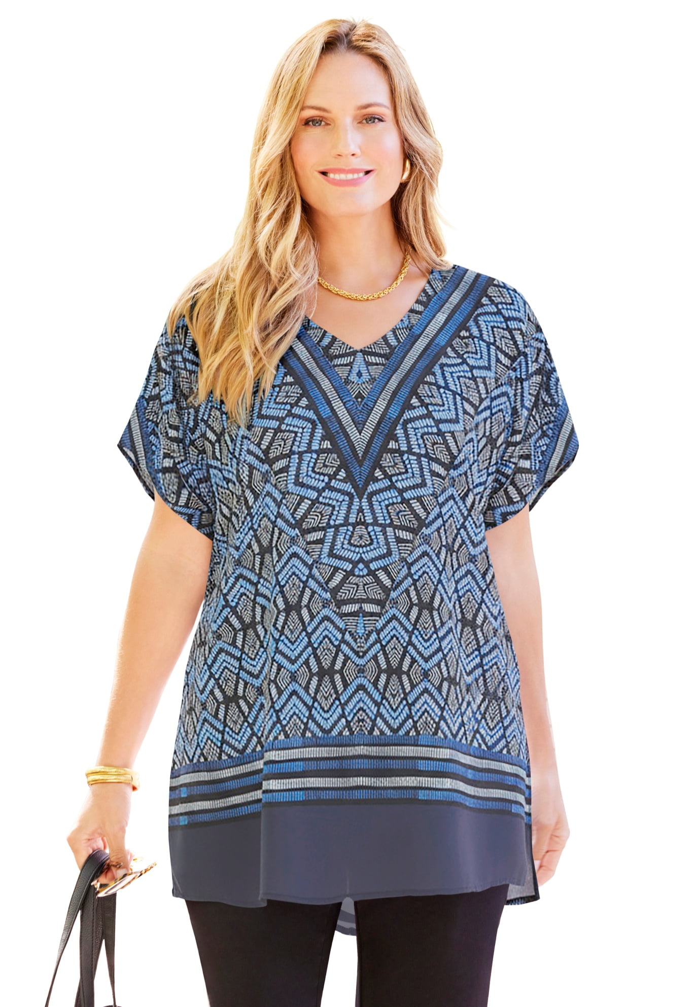 Catherines Women's Plus Size Dolman Sleeve Georgette Top - Walmart.com