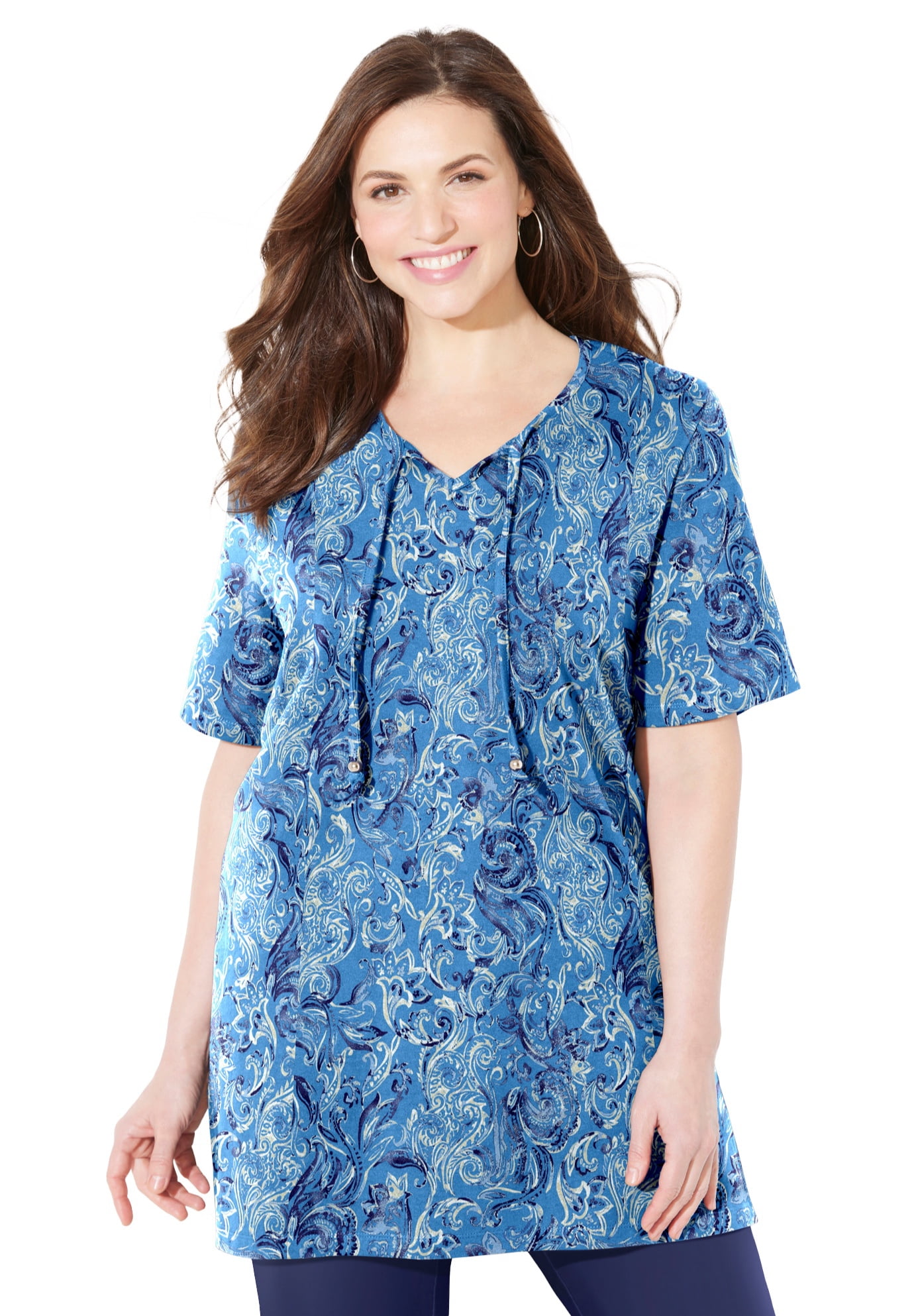 Catherines Women's Plus Size Easy Fit Peasant Tee - Walmart.com
