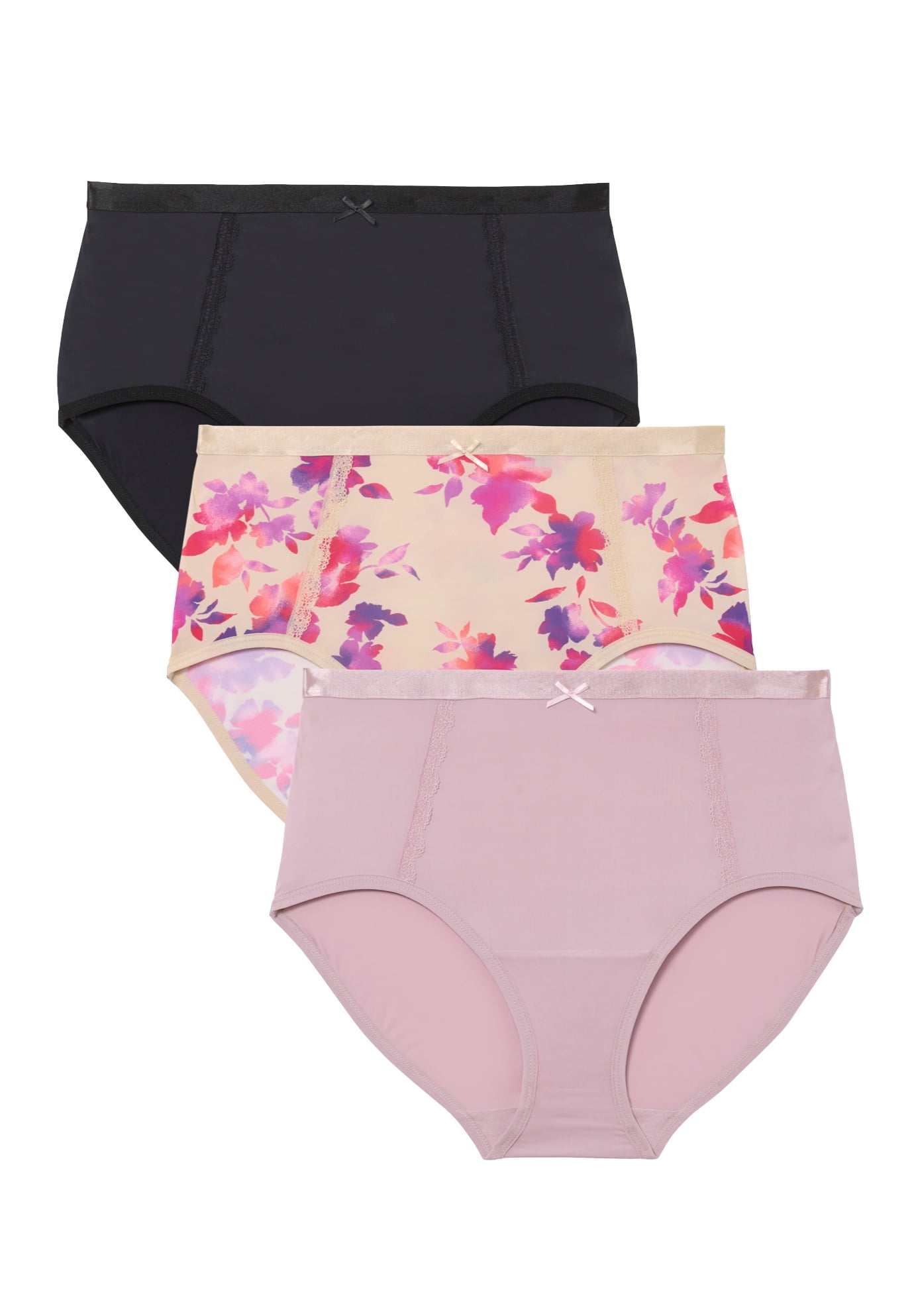 Catherines Plus Size Full Coverage Microfiber Panty 3-Pack - Walmart.com
