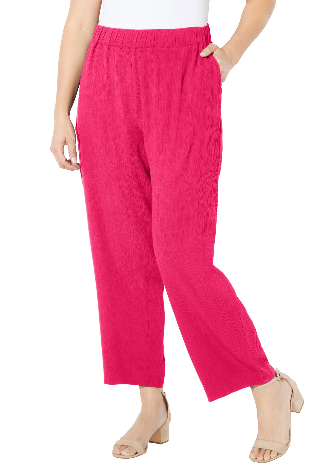 Catherines Women's Plus Size Gauze Ankle Pant - Walmart.com
