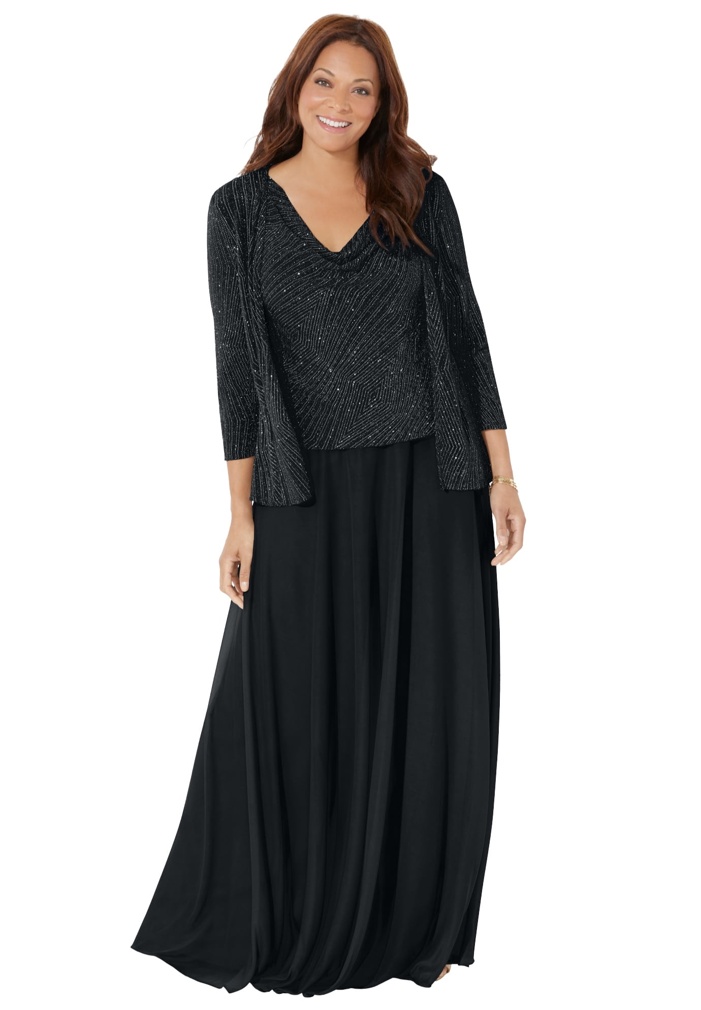 Catherines Women's Plus Size Glimmer Jacket Dress - Walmart.com