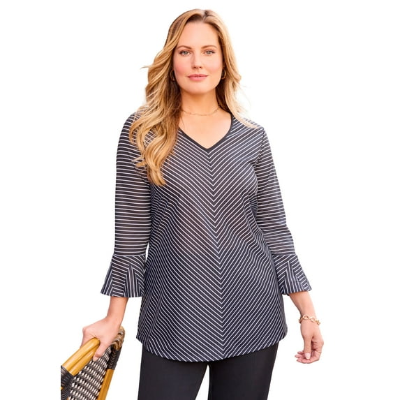 Catherines Women's Plus Size Godet Bell Sleeve Top - Walmart.com