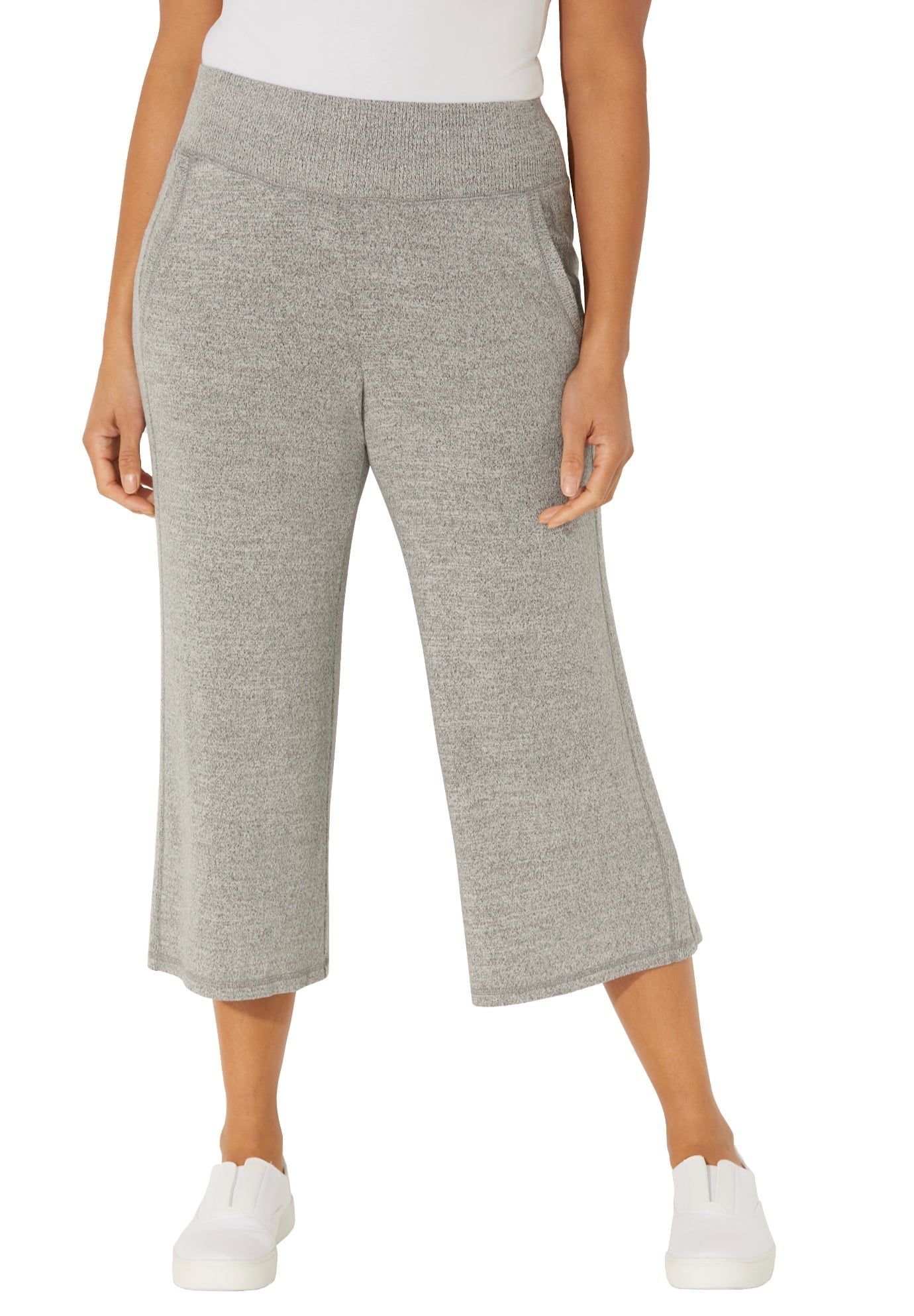 Catherines Women's Plus Size Impossibly Soft Wide Leg Capri - Walmart.com
