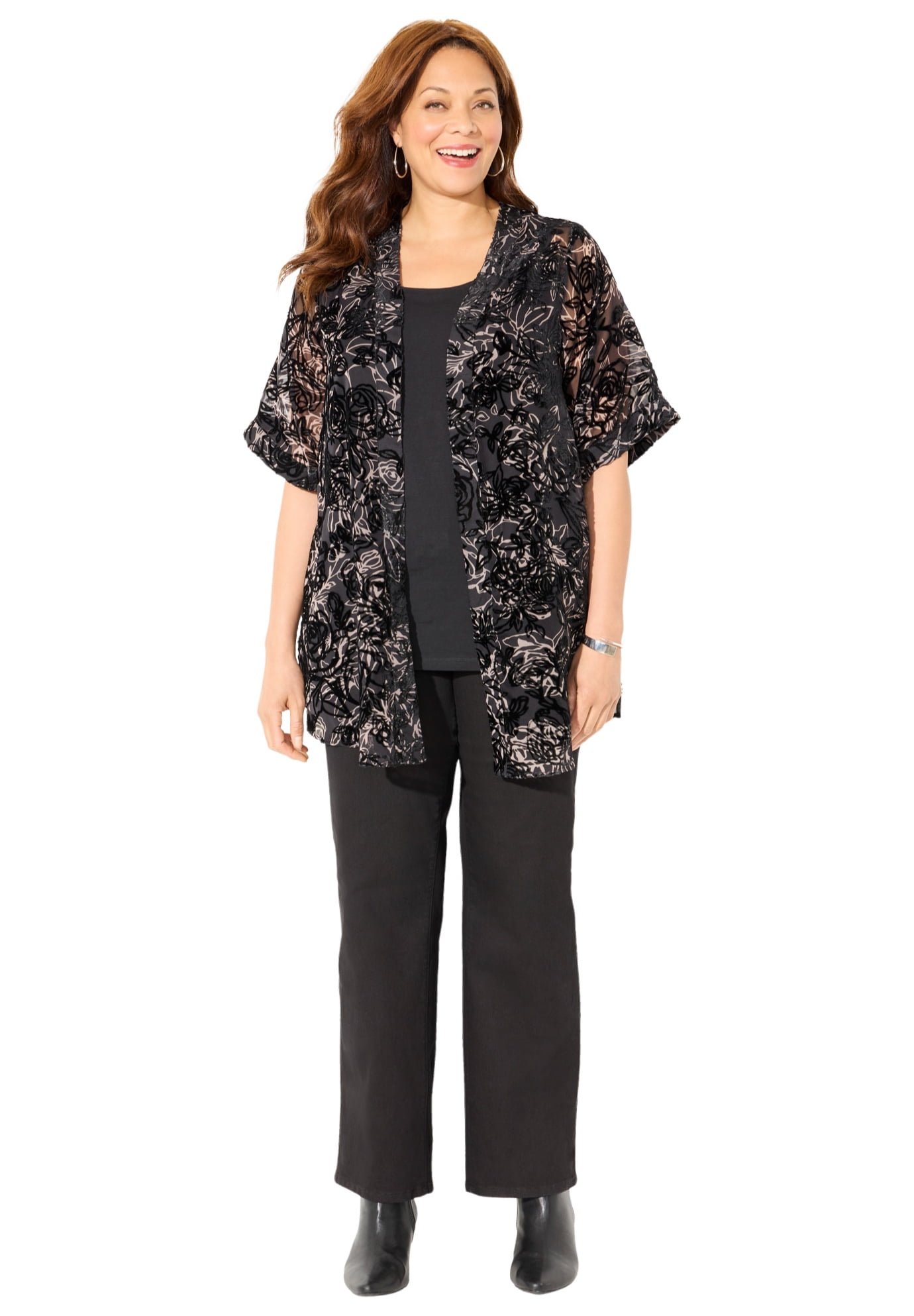 Catherines Women's Plus Size In-Vogue Velvet wrap - Walmart.com