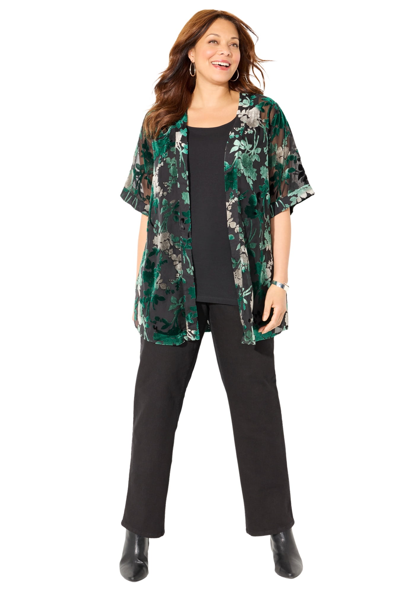 Catherines Women's Plus Size In-Vogue Velvet wrap - Walmart.com