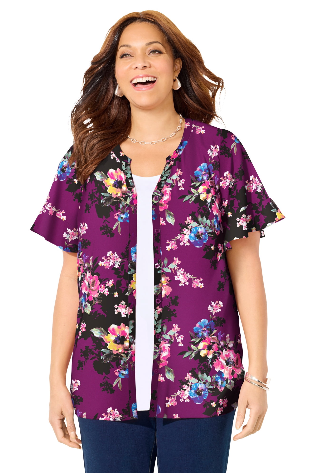 Catherines Women's Plus Size Isabella Romance Blouse - Walmart.com