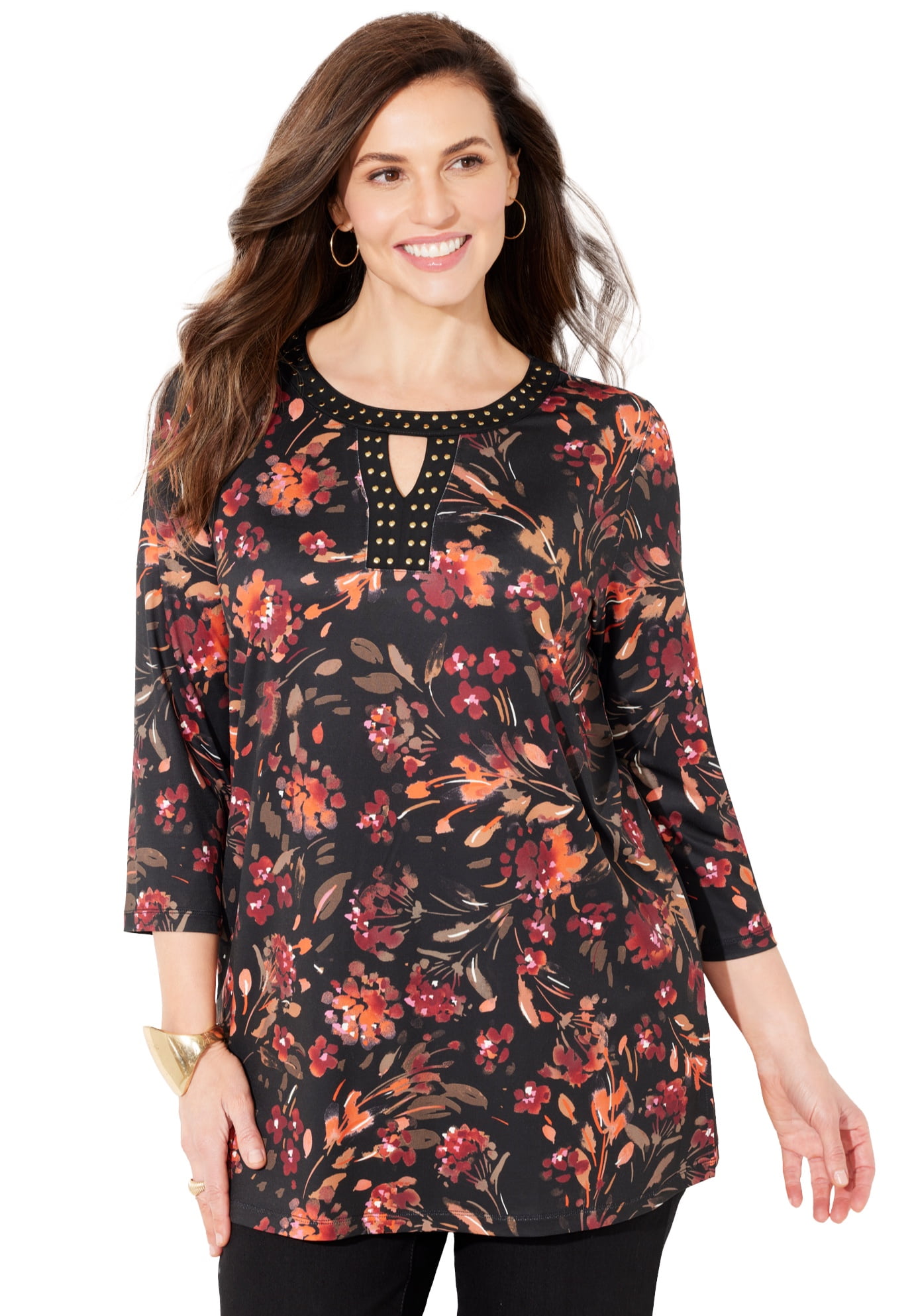 Catherines Women's Plus Size Keyhole Accent Tunic - Walmart.com