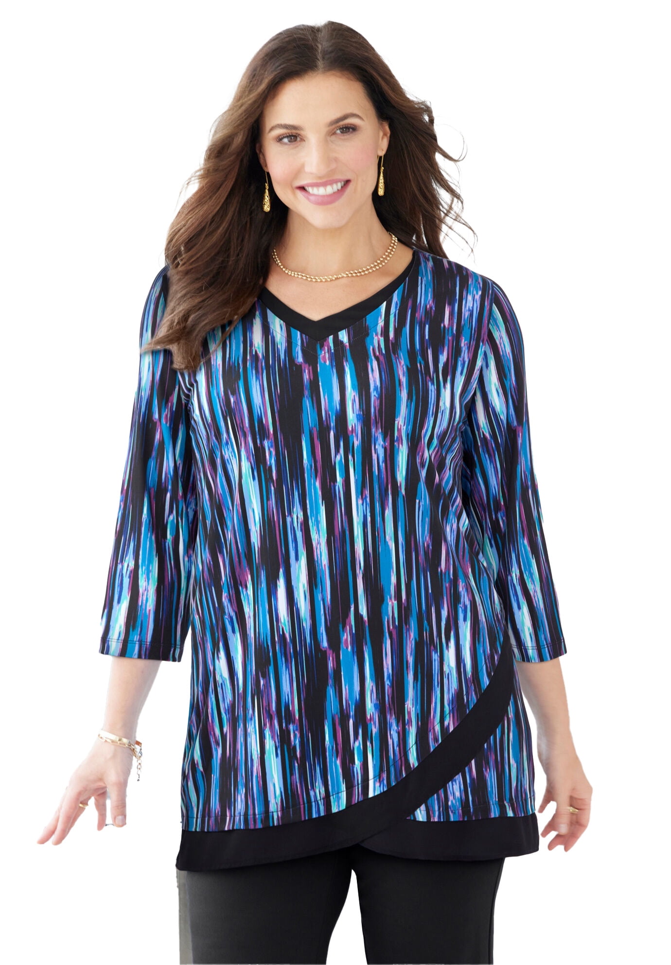Catherines Women's Plus Size Layered Hem Top - Walmart.com