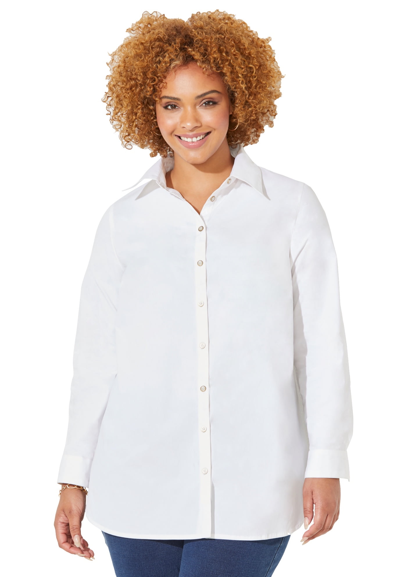 Catherines Women's Plus Size Liz&Me Buttonfront Shirt - Walmart.com