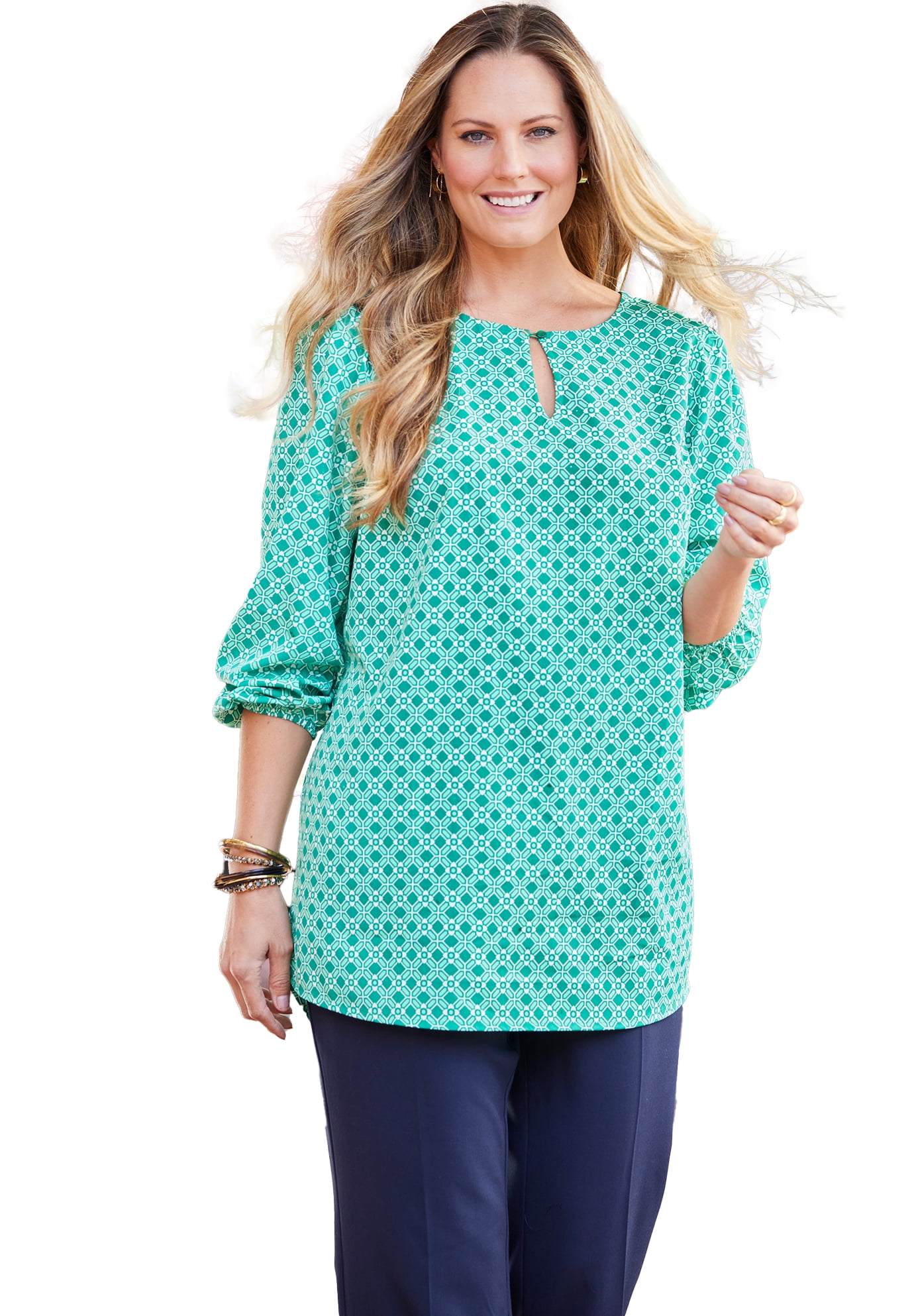 Catherines Women's Plus Size Liz&Me Keyhole Top - Walmart.com
