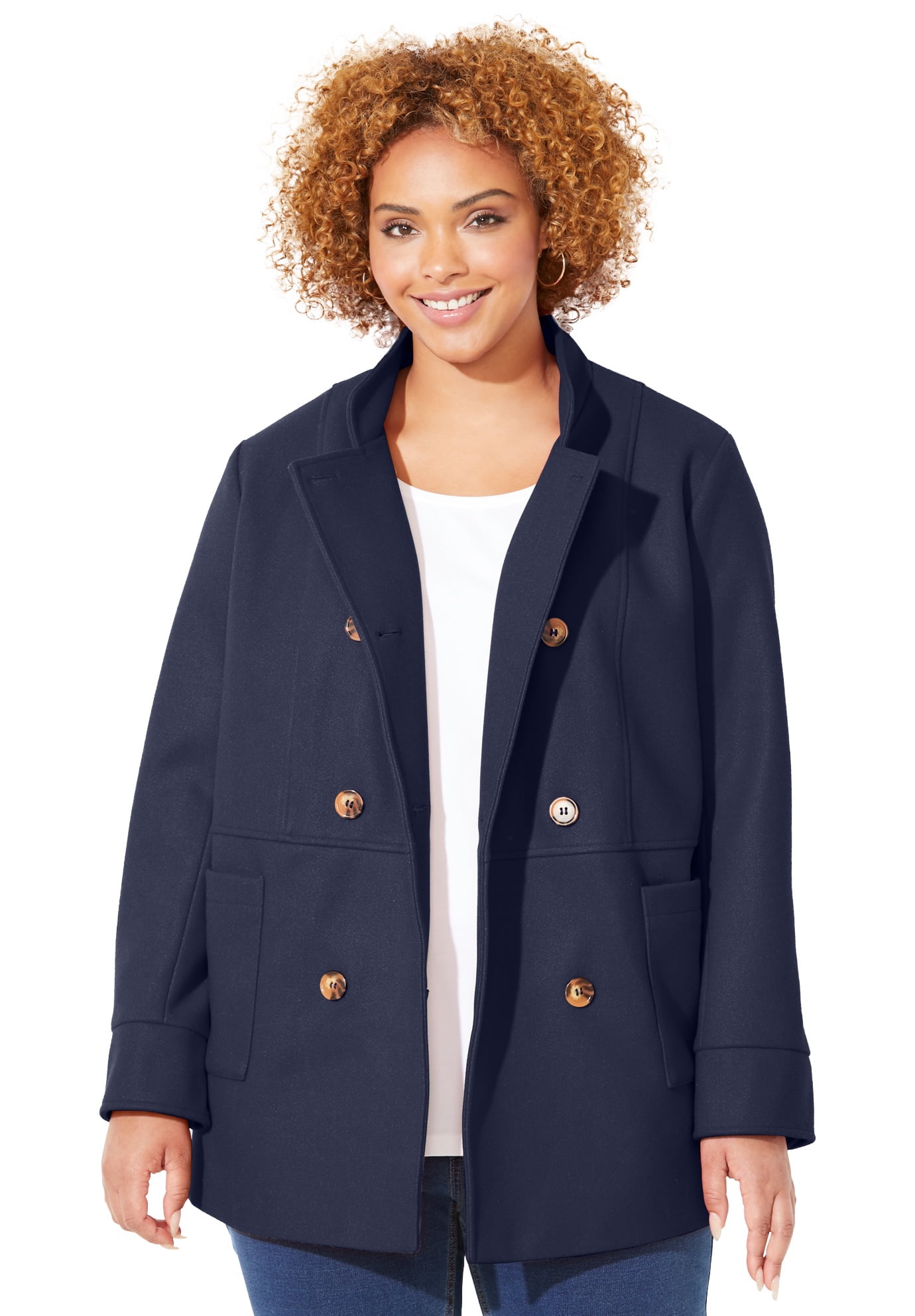 Catherines Women's Plus Size Liz&Me Military Peacoat - Walmart.com