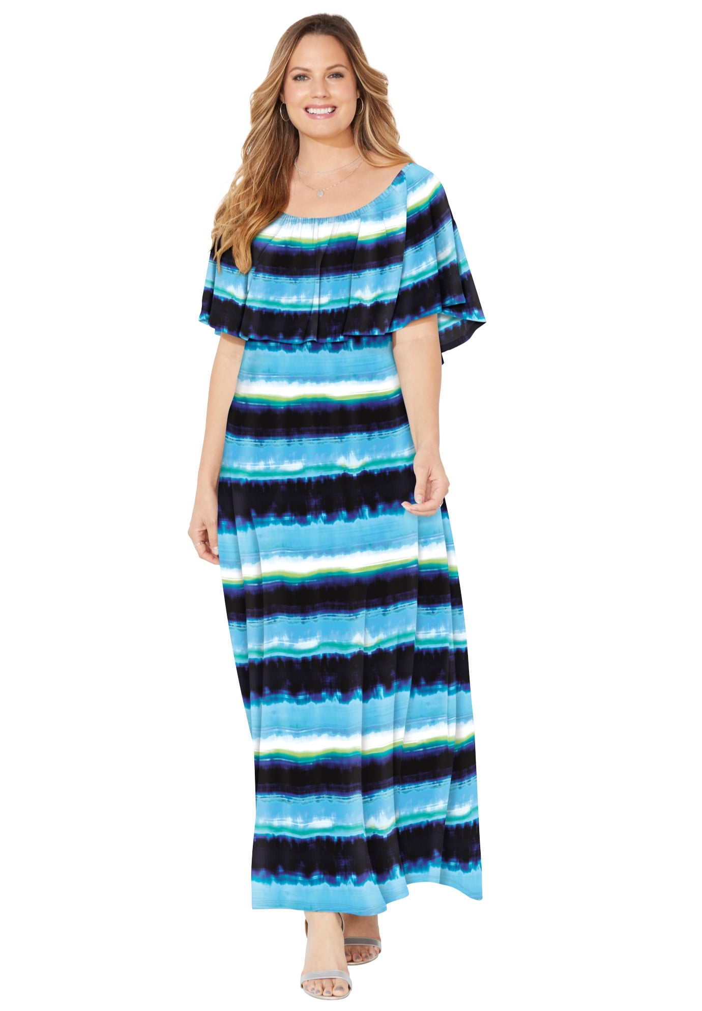 Catherines Women's Plus Size Meadow Crest Maxi Dress - Walmart.com