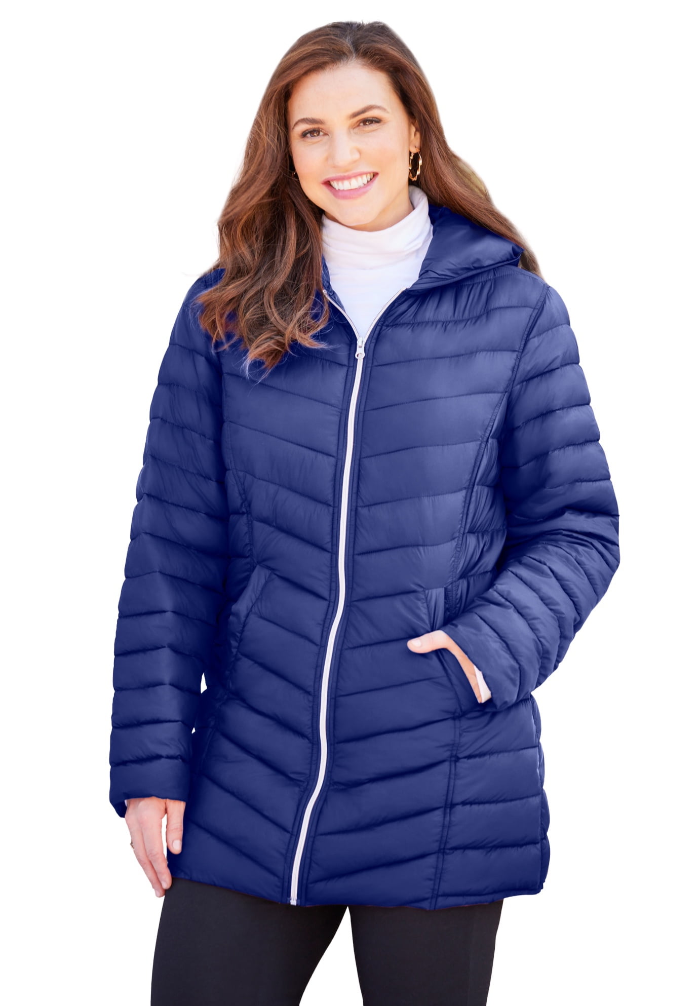 Catherines Women's Plus Size Packable Puffer Coat - Walmart.com