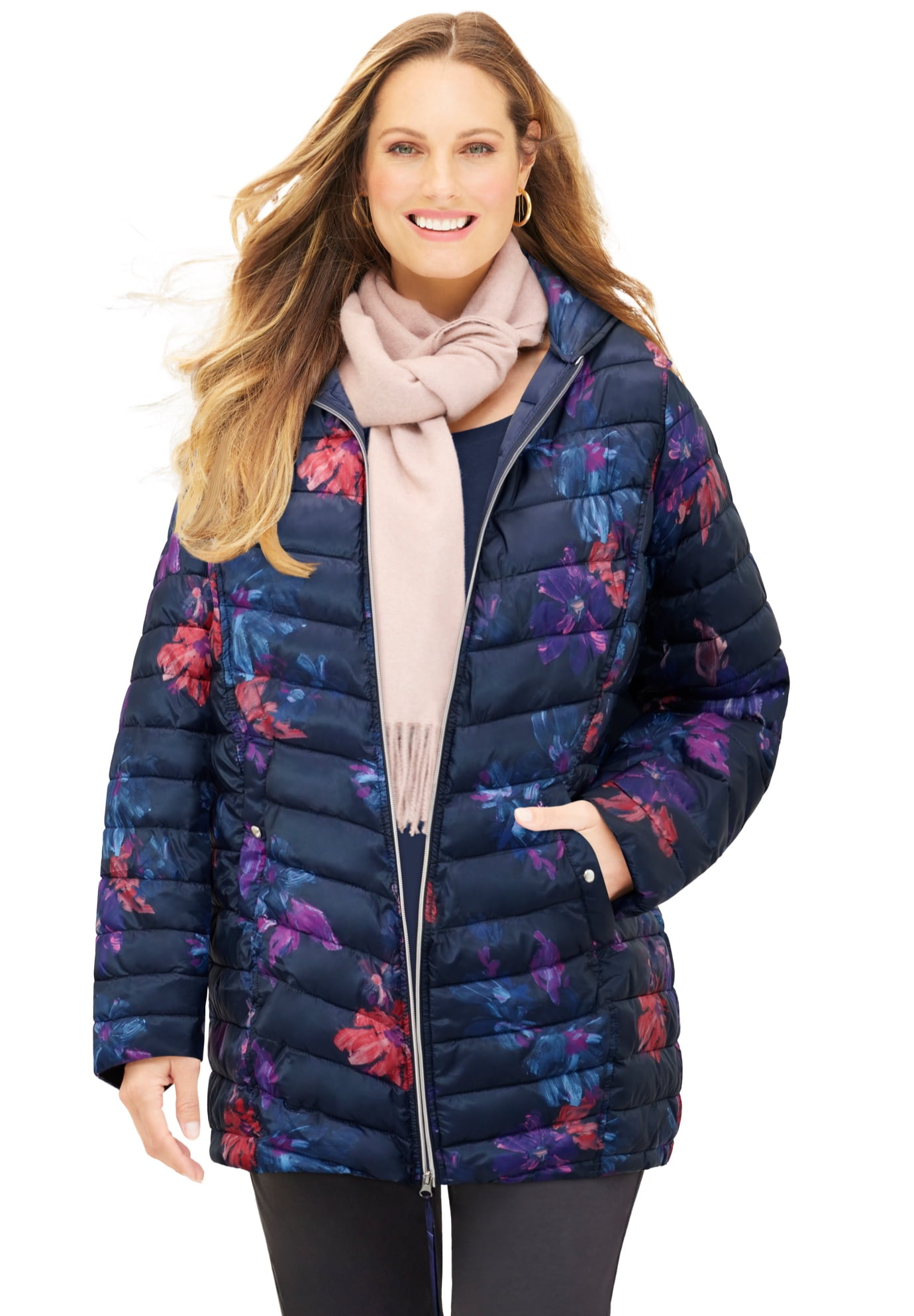 Catherines Women's Plus Size Packable Puffer Coat - Walmart.com