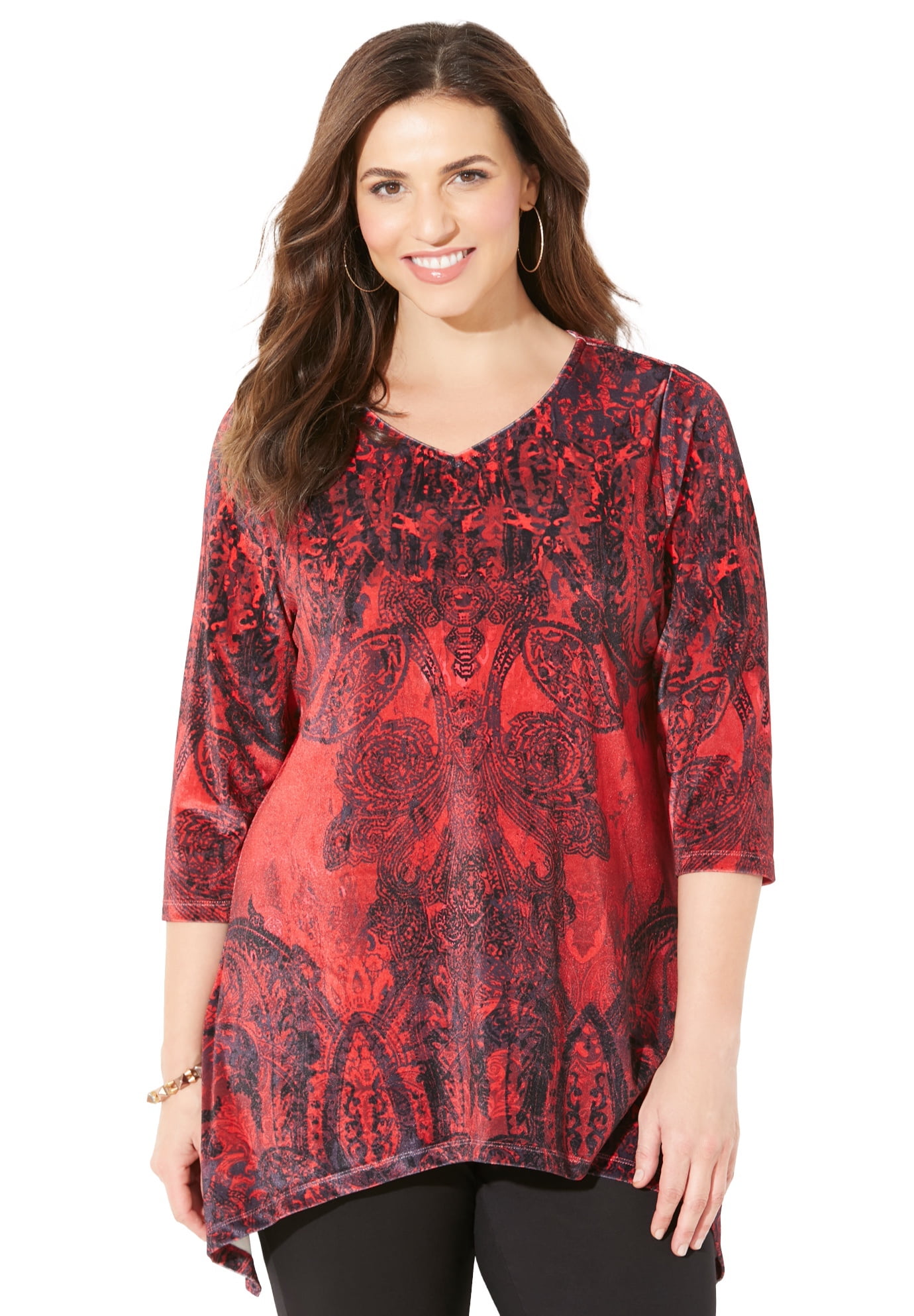 Catherines Women's Plus Size Panne Velvet Tunic - Walmart.com