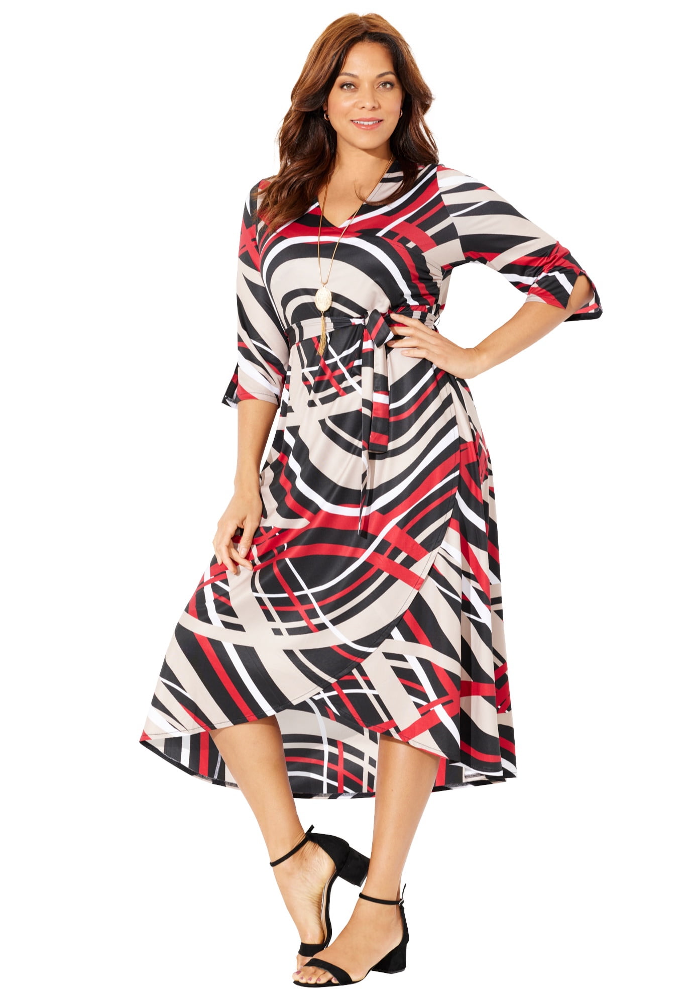 Catherines Women's Plus Size Petite Easy Faux Wrap Dress - Walmart.com
