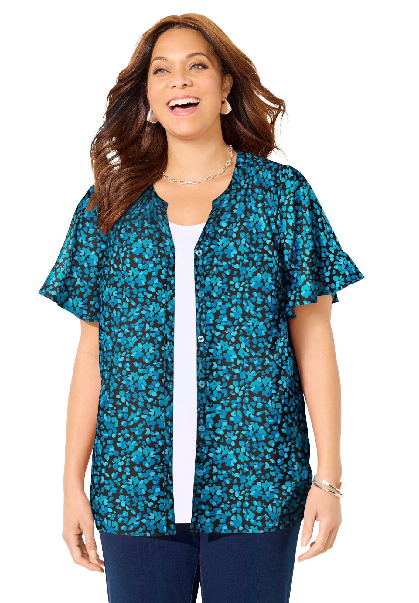 Catherines Women's Plus Size Petite Isabella Romance Blouse - Walmart.com