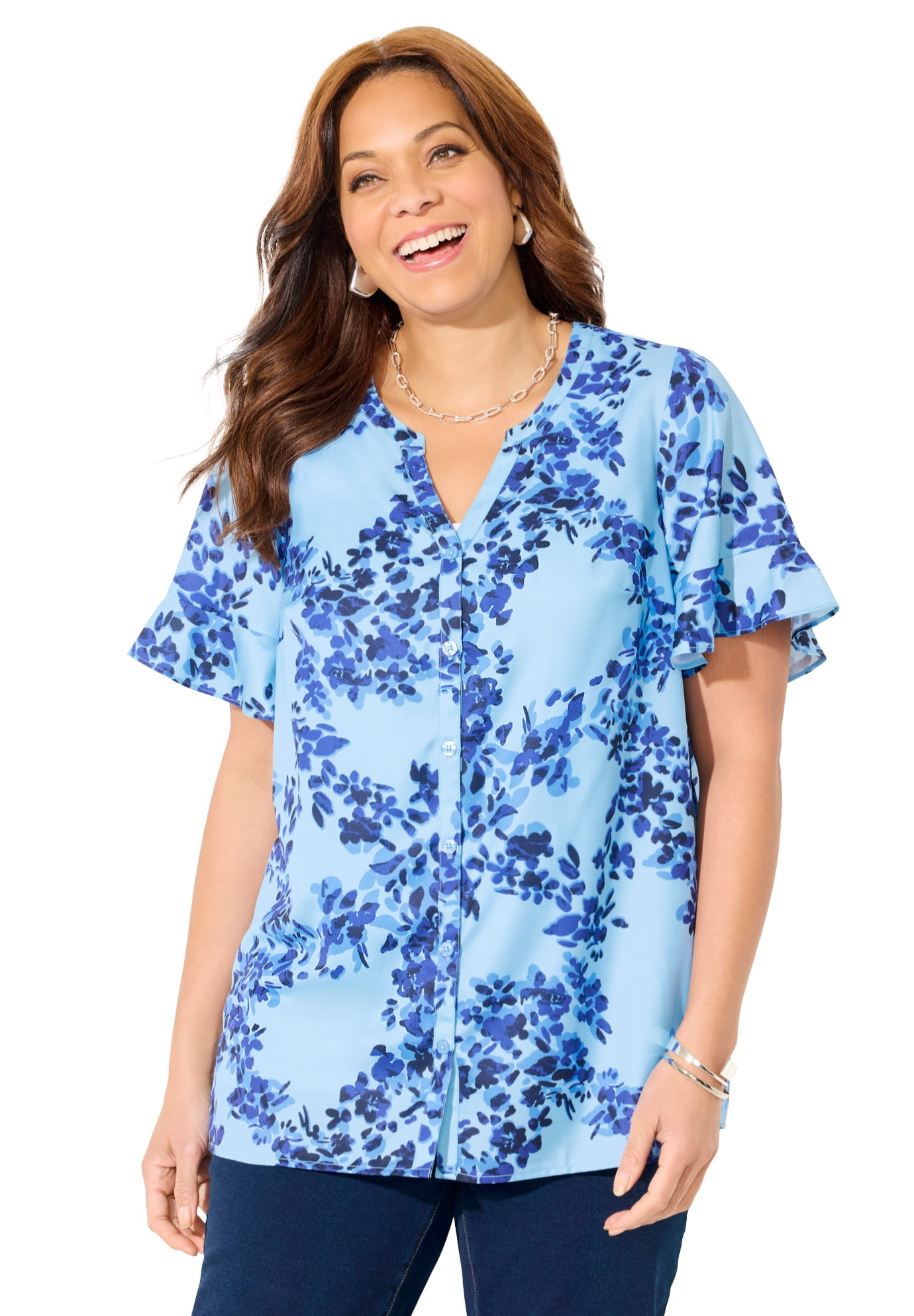 Catherines Women's Plus Size Petite Isabella Romance Blouse - Walmart.com