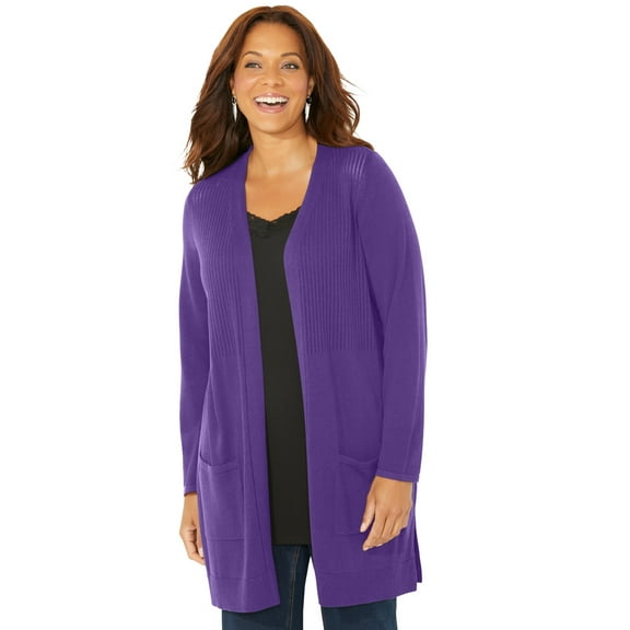 Catherines Women's Plus Size Sequin Jewel-Neck Cardigan - Walmart.com