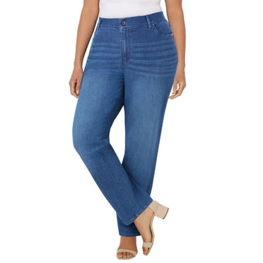 Roaman's Women's Plus Size Petite Complete Cotton Seamed Jean - Walmart.com