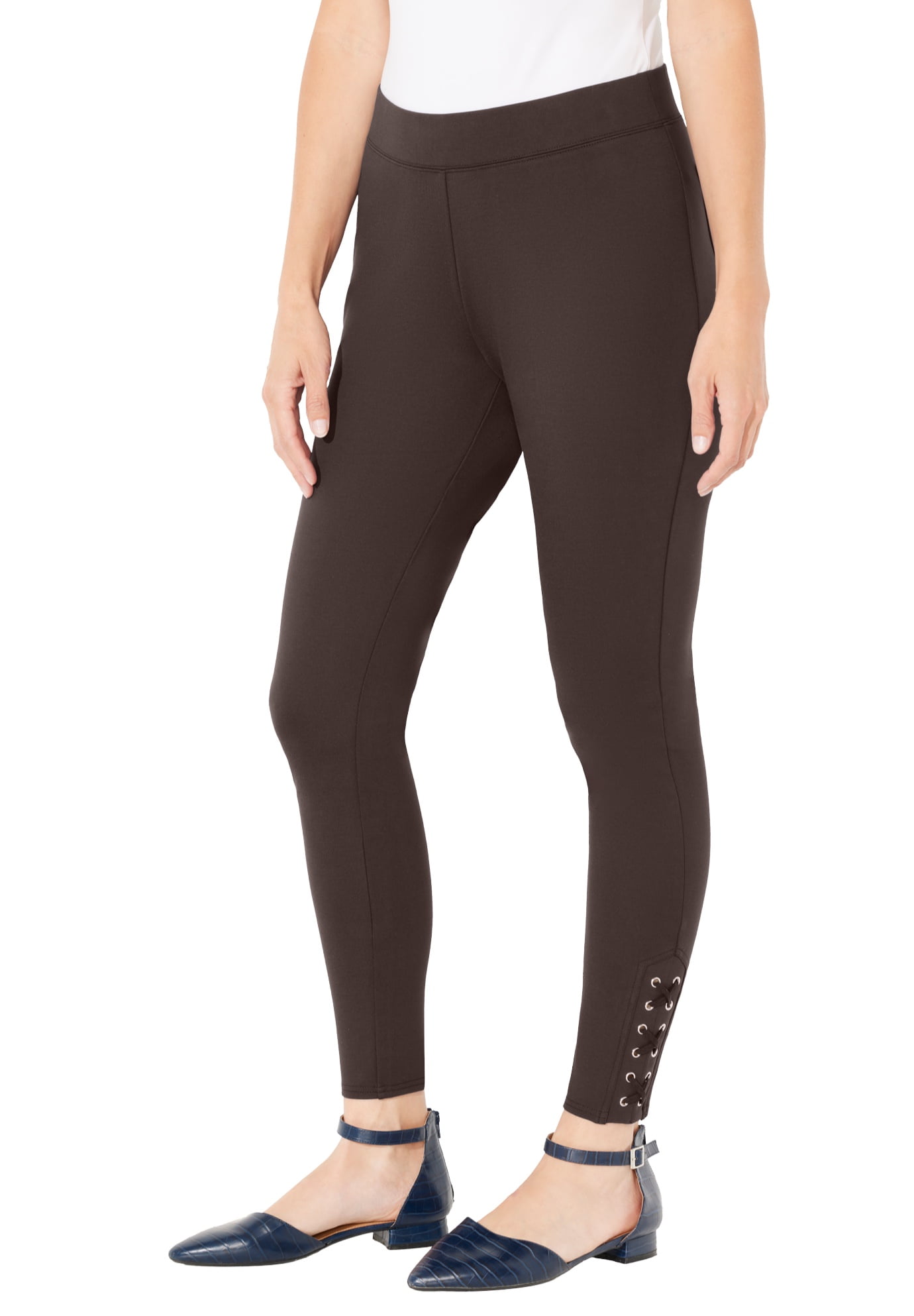 Catherines Women's Plus Size Ponte Lace-Up Legging - Walmart.com