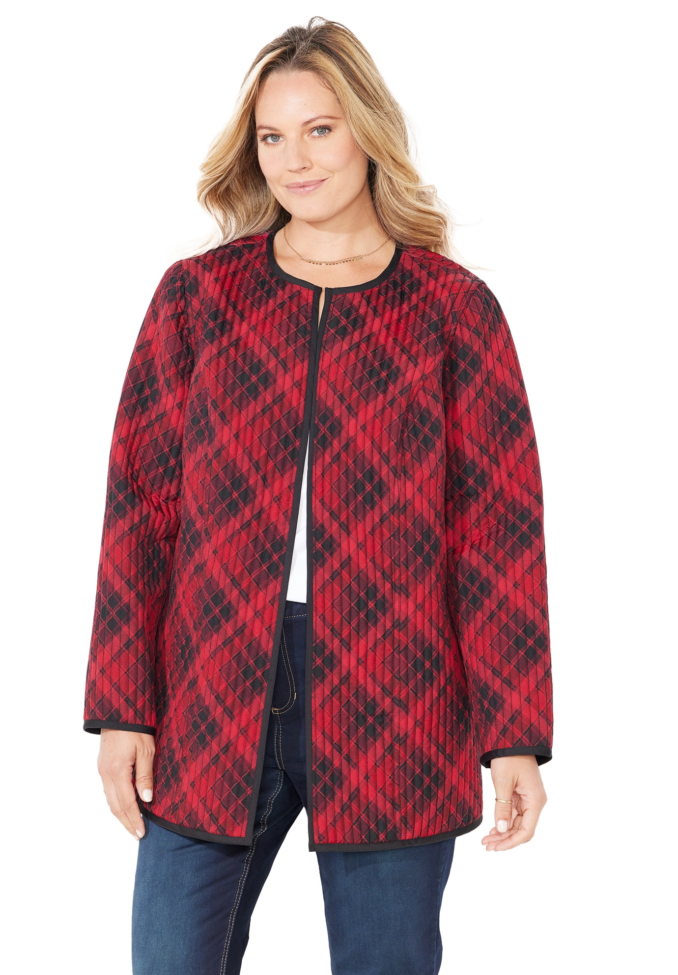 Catherines Women's Plus Size Reversible Quilted Jacket - Walmart.com