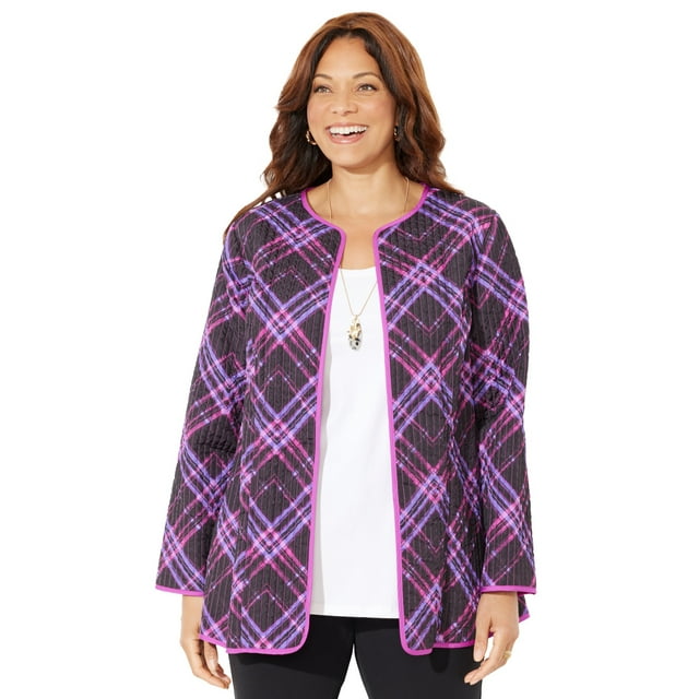 Catherines Women's Plus Size Reversible Quilted Jacket - Walmart.com