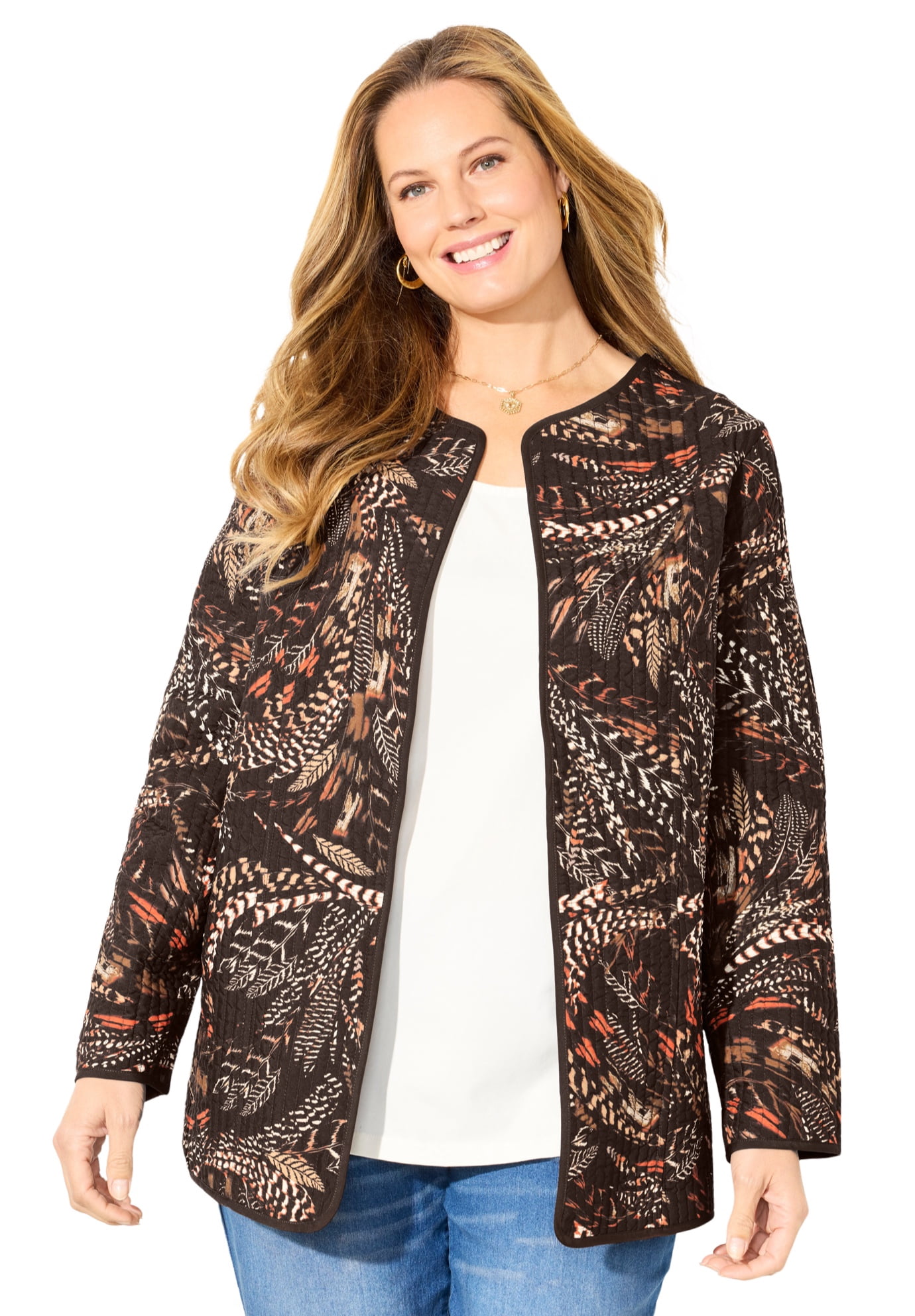 Catherines Women's Plus Size Reversible Quilted Jacket - Walmart.com