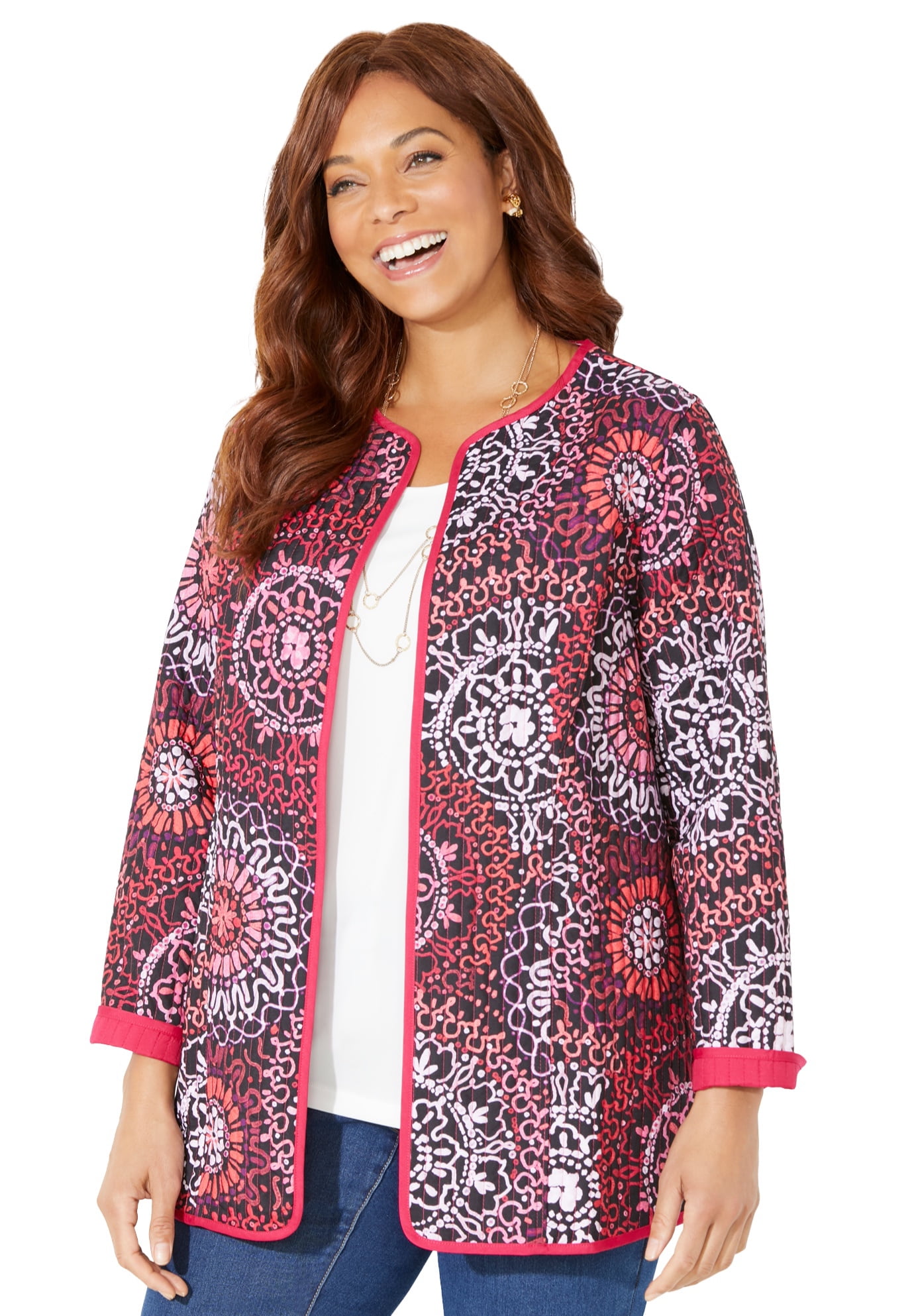 Catherines Women's Plus Size Reversible Quilted Jacket - Walmart.com