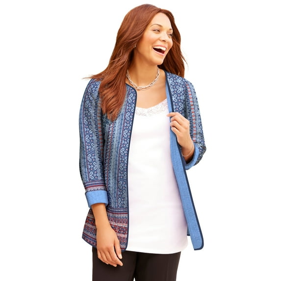 Catherines Women's Plus Size Reversible Quilted Jacket - Walmart.com