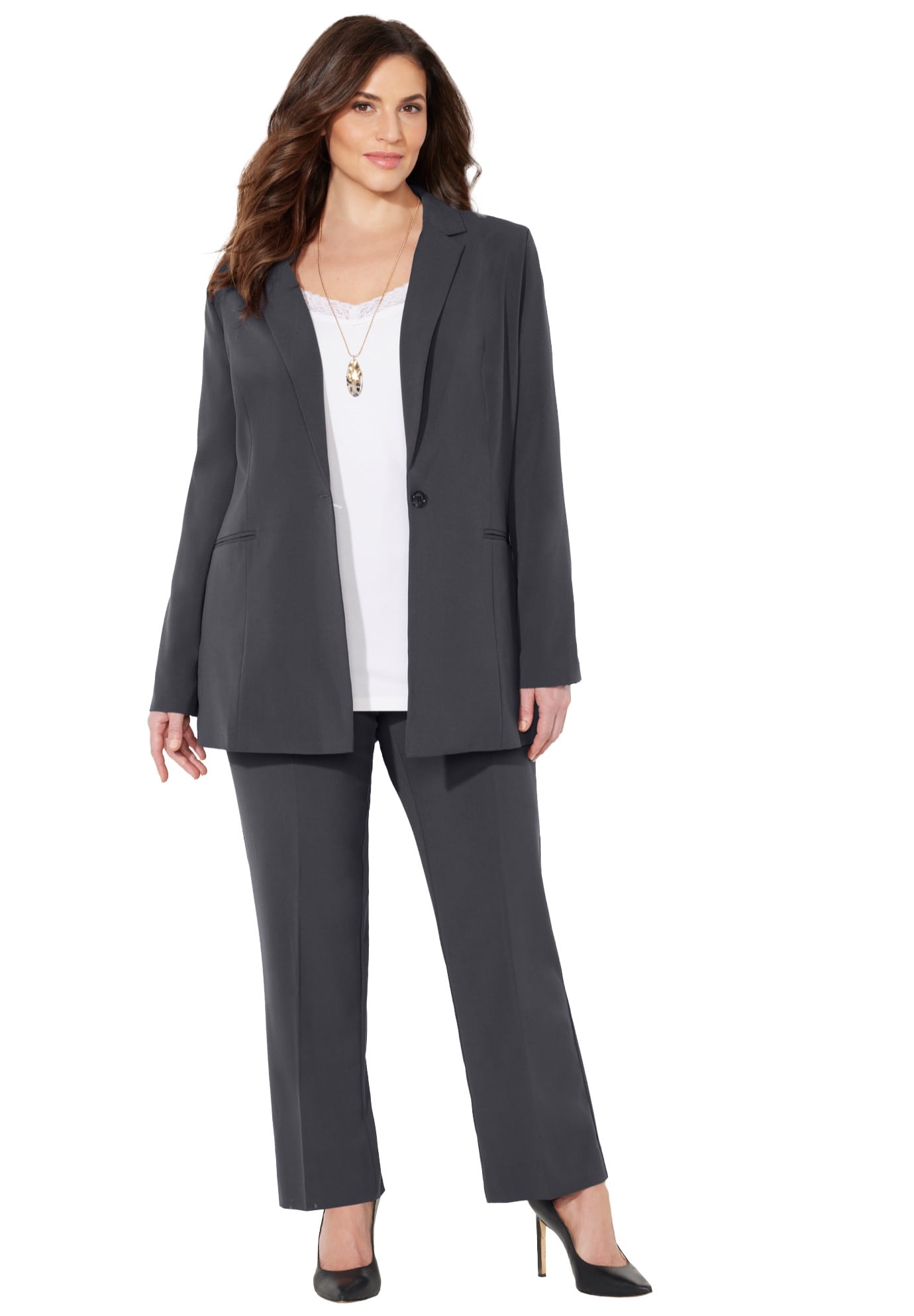 Catherines Women's Plus Size Right Fit; Curvy Blazer - Walmart.com