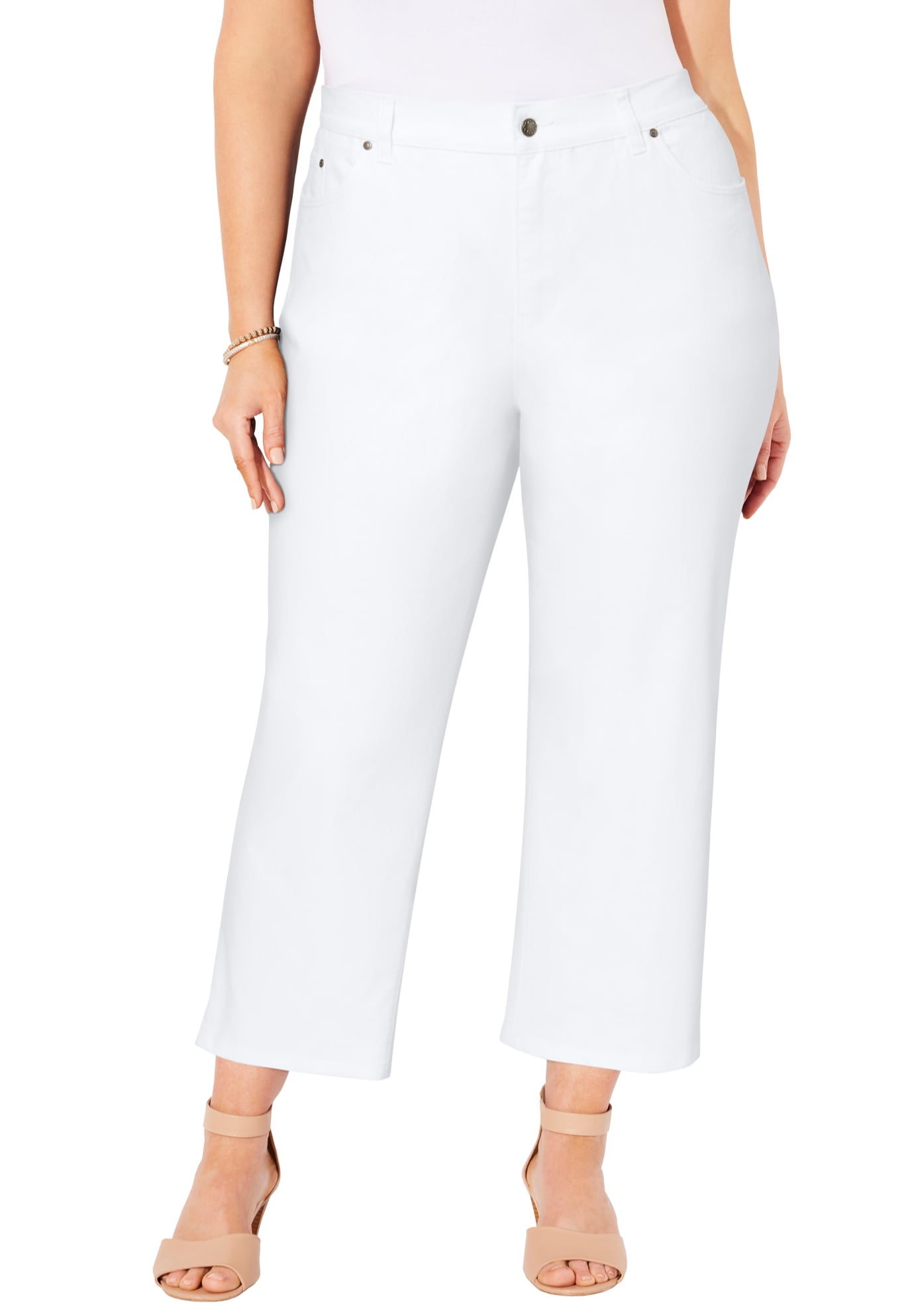 Catherines Women's Plus Size Right Fit Curvy Crop Jean - Walmart.com