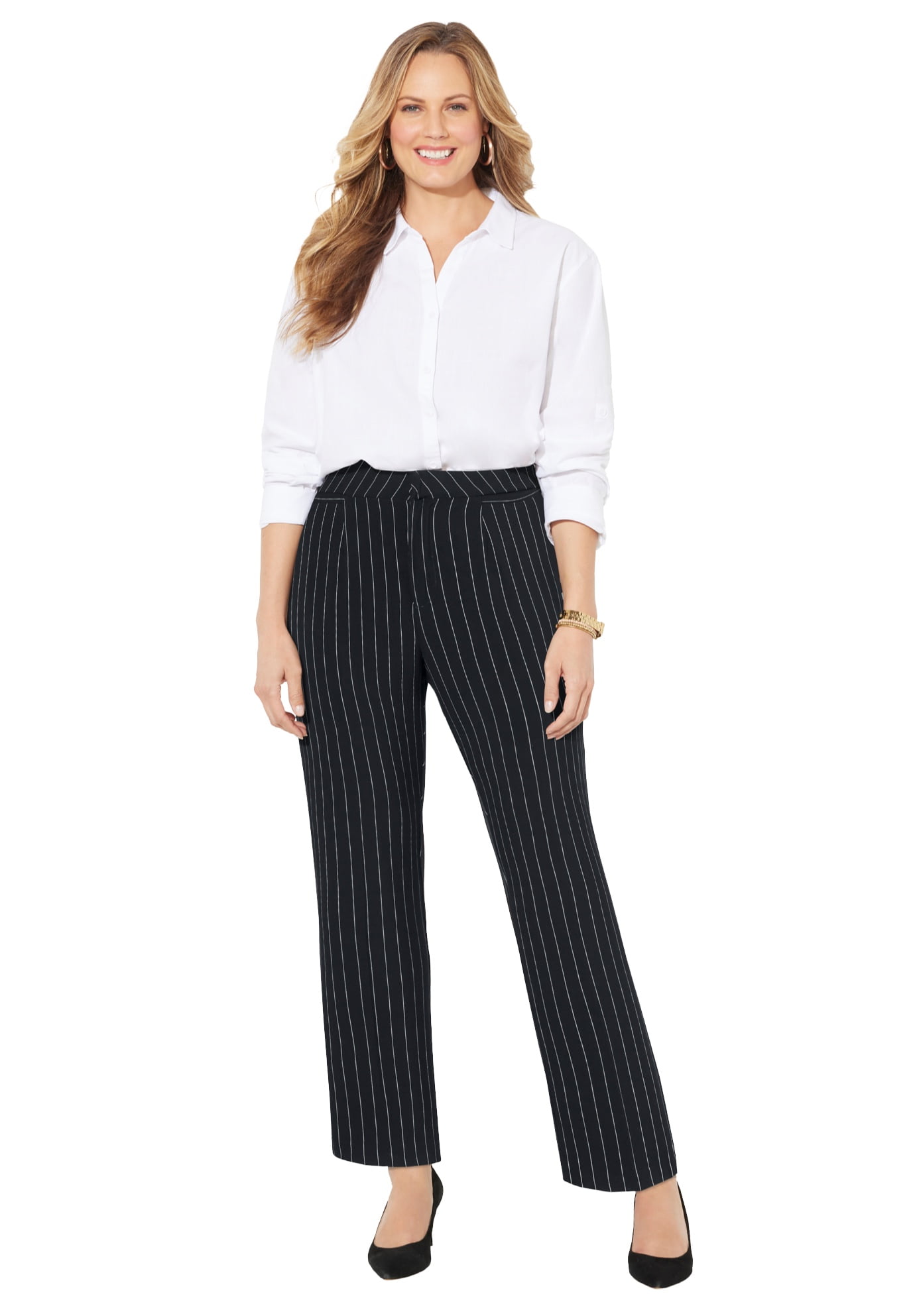 Catherines Women's Plus Size Right Fit Pant (Moderately Curvy ...