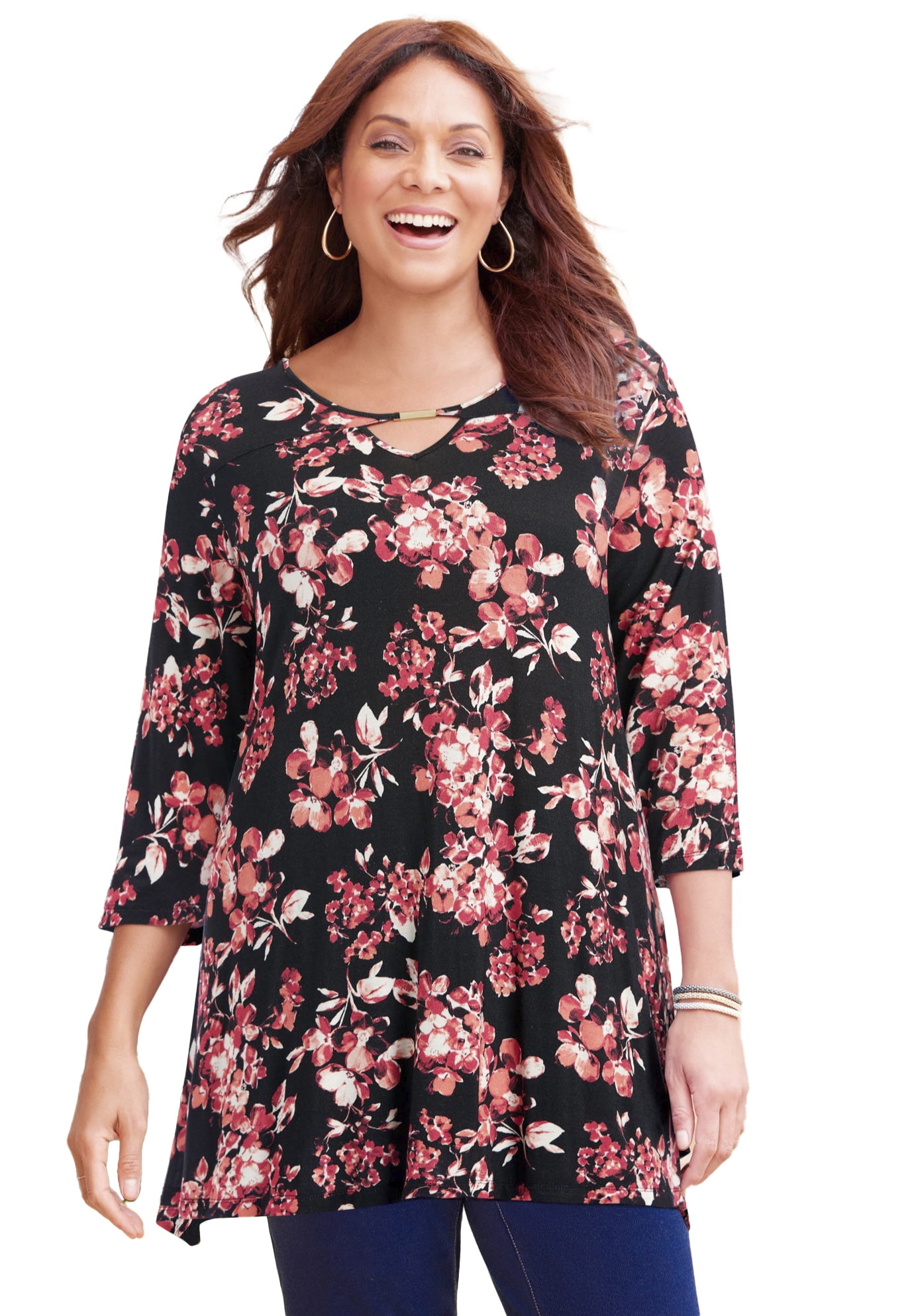 Catherines Women's Plus Size Seasonless Swing Tunic - Walmart.com