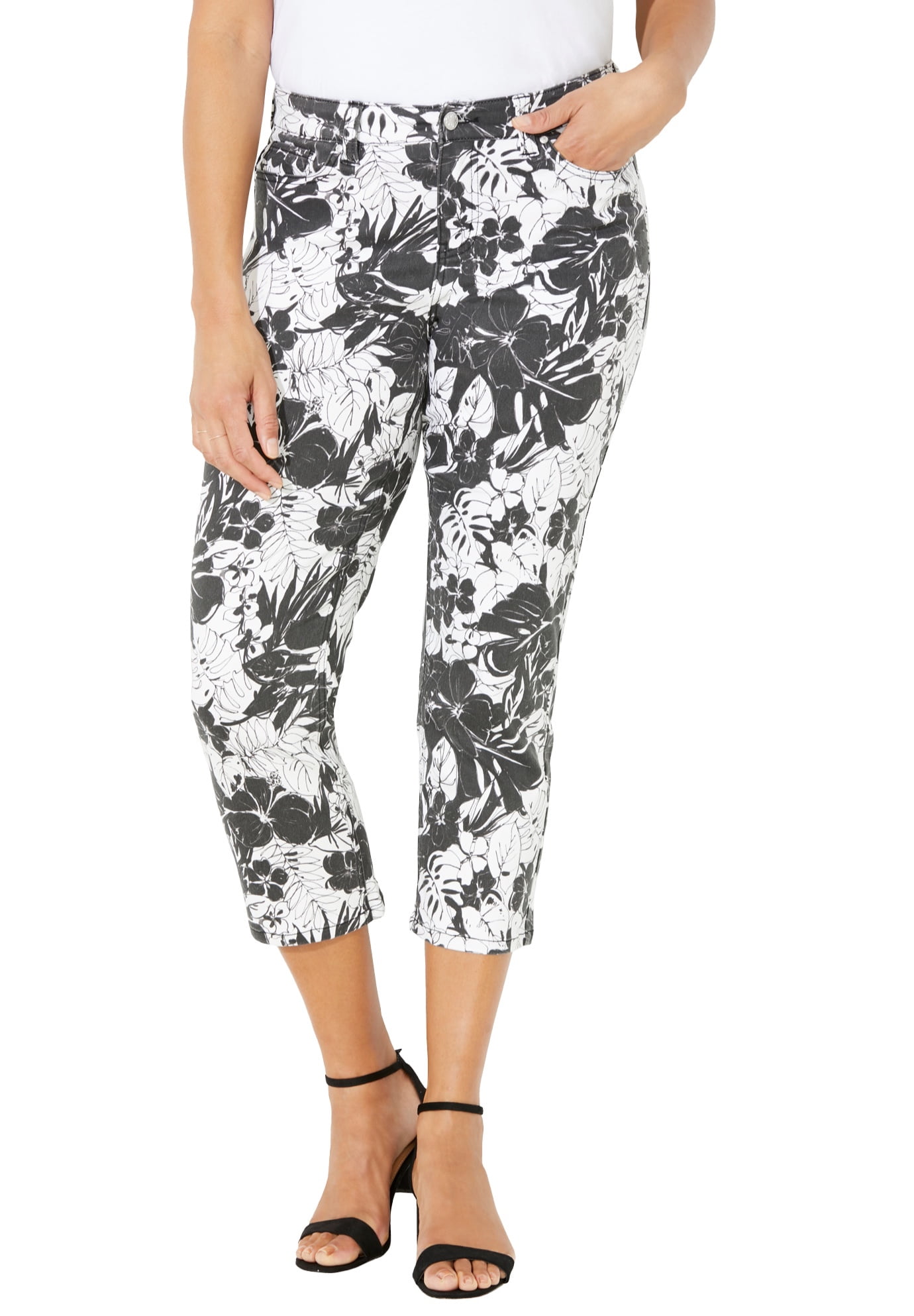 Catherines Women's Plus Size Secret Slimmer Capri - Walmart.com