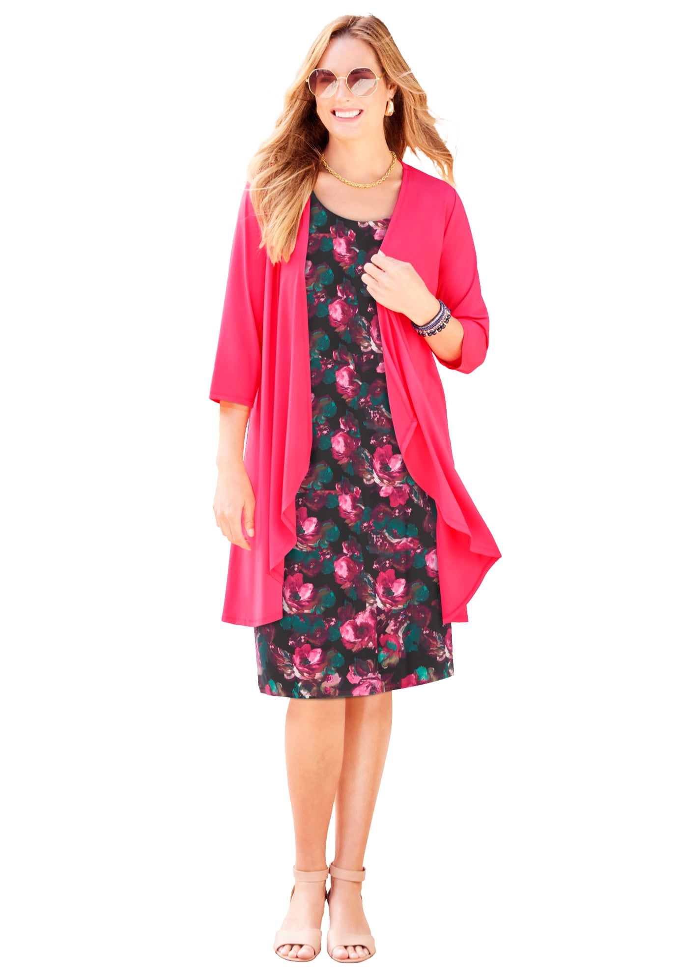 Catherines Women's Plus Size Soft Knit Jacket Dress - Walmart.com